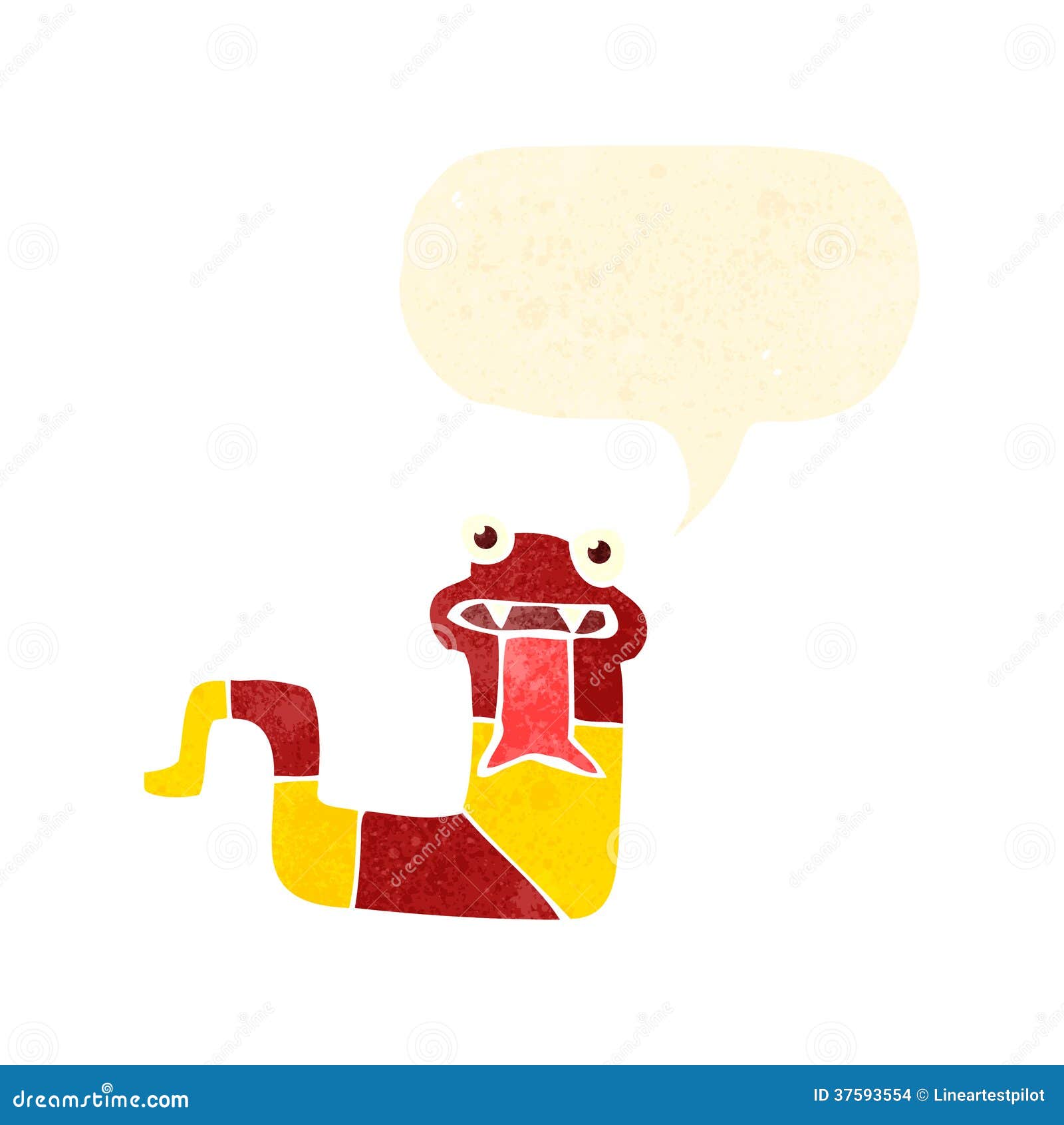 Retro cartoon snake stock vector. Illustration of grunge - 37593554