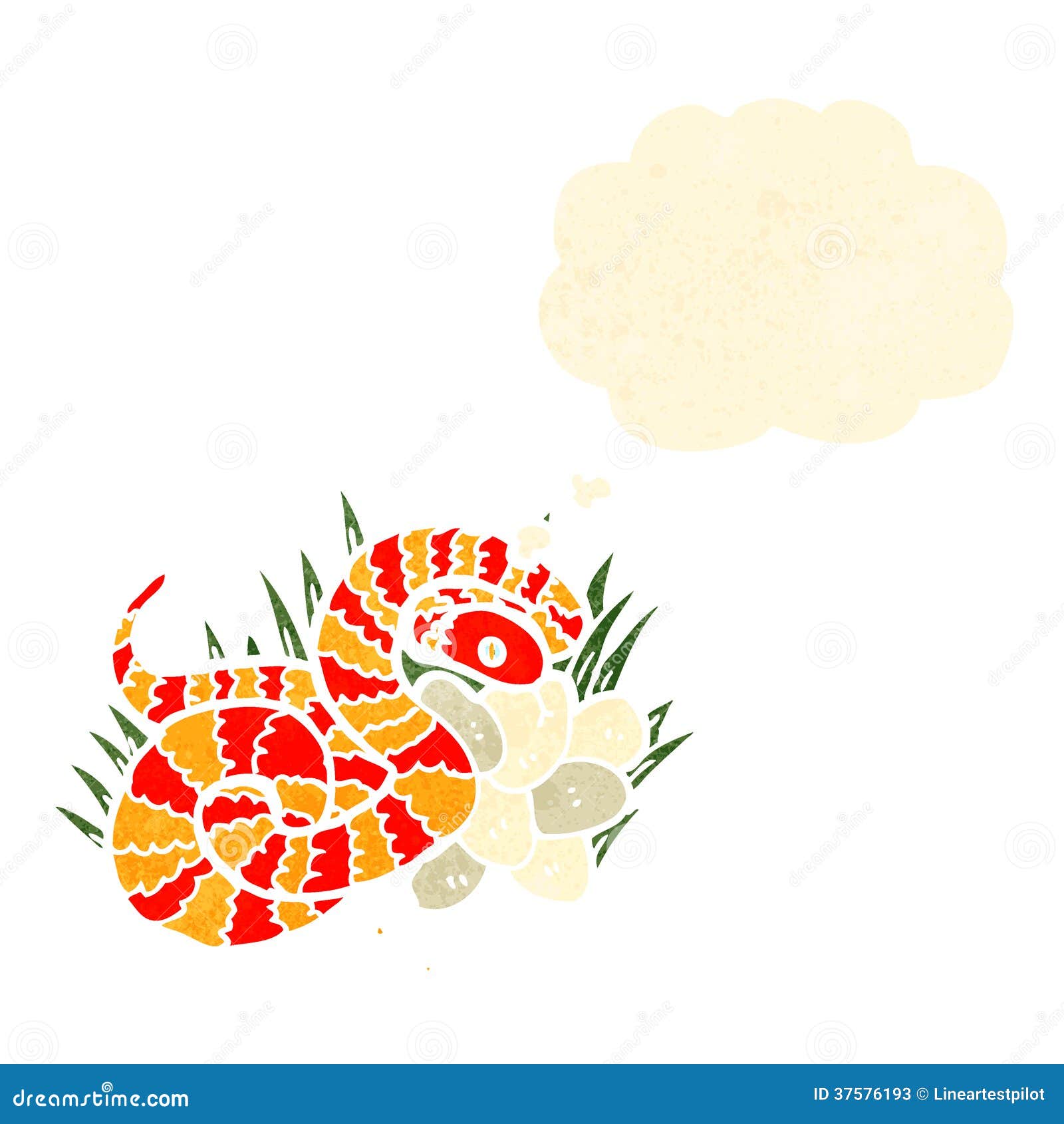 Retro Cartoon Snake and Nest of Eggs Stock Vector - Illustration of ...