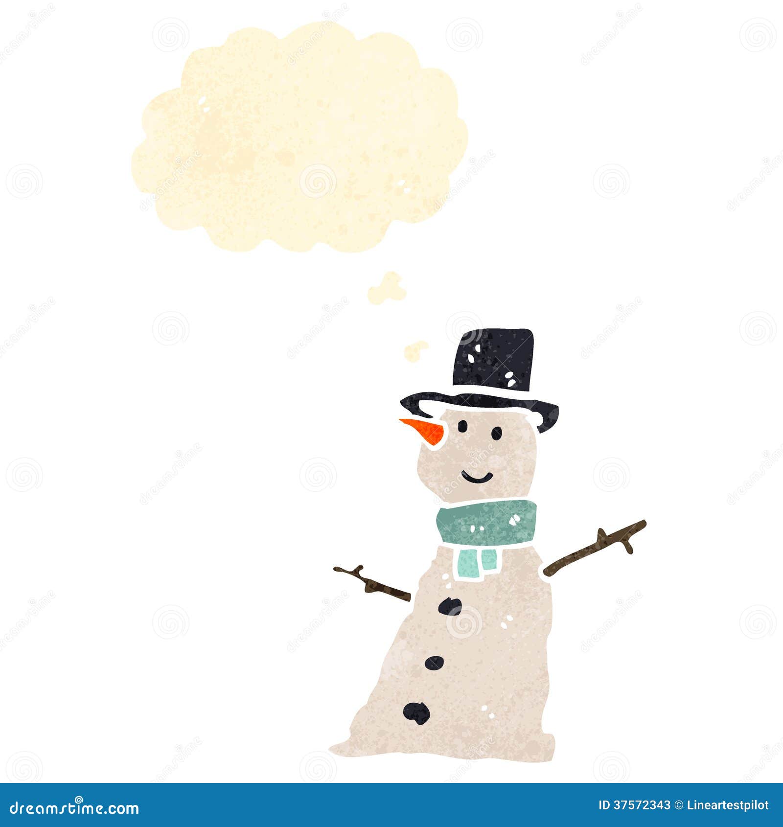 Retro cartoon snowman stock vector. Illustration of colorful - 37572343