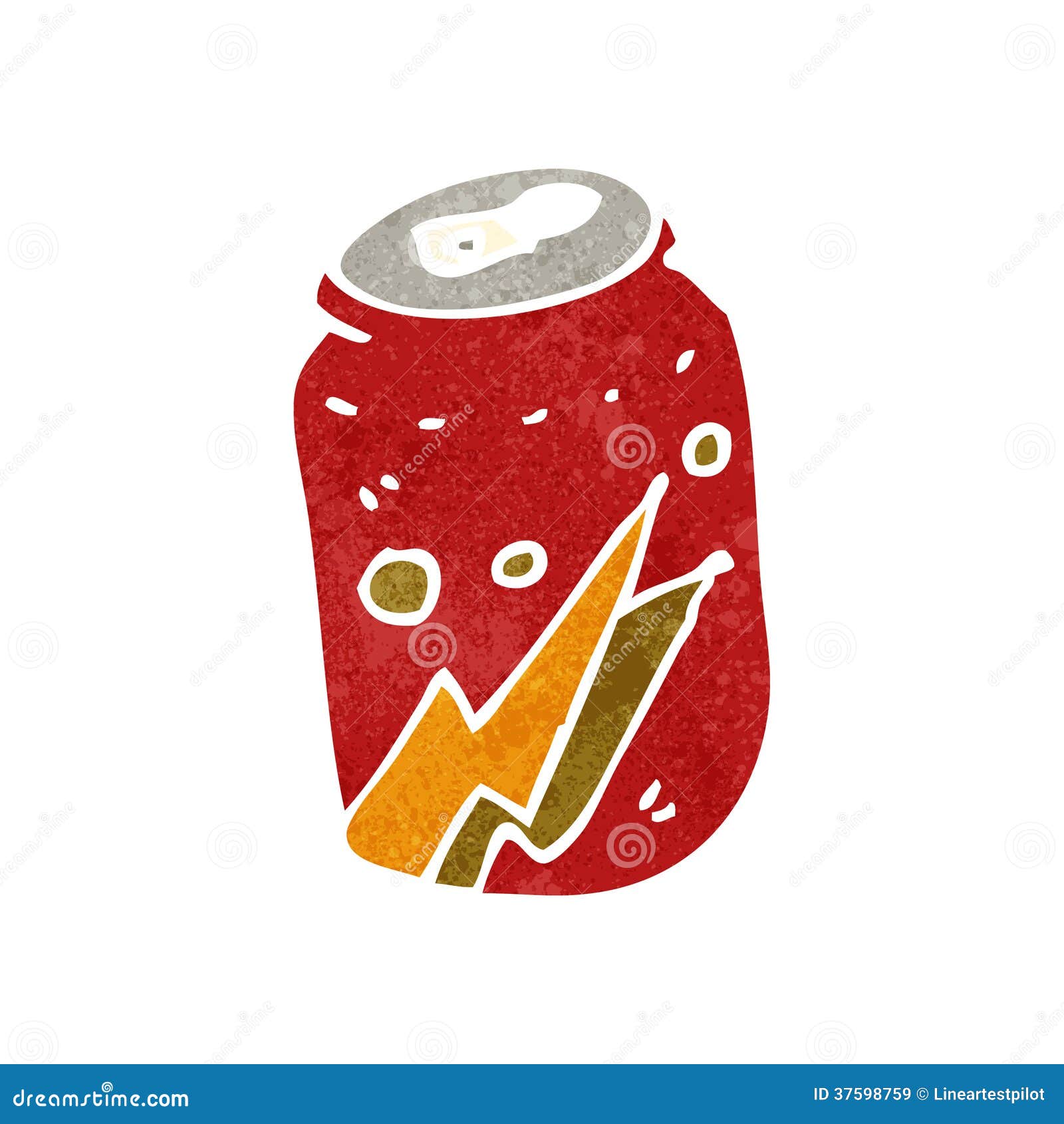 Retro cartoon soda can stock vector. Illustration of texture - 37598759
