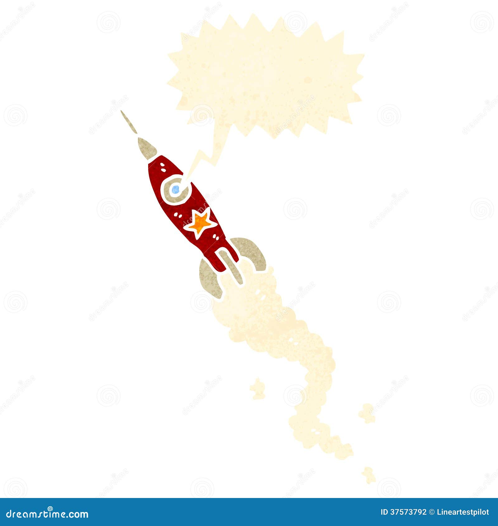 Retro cartoon space rocket stock vector. Illustration of funny - 37573792