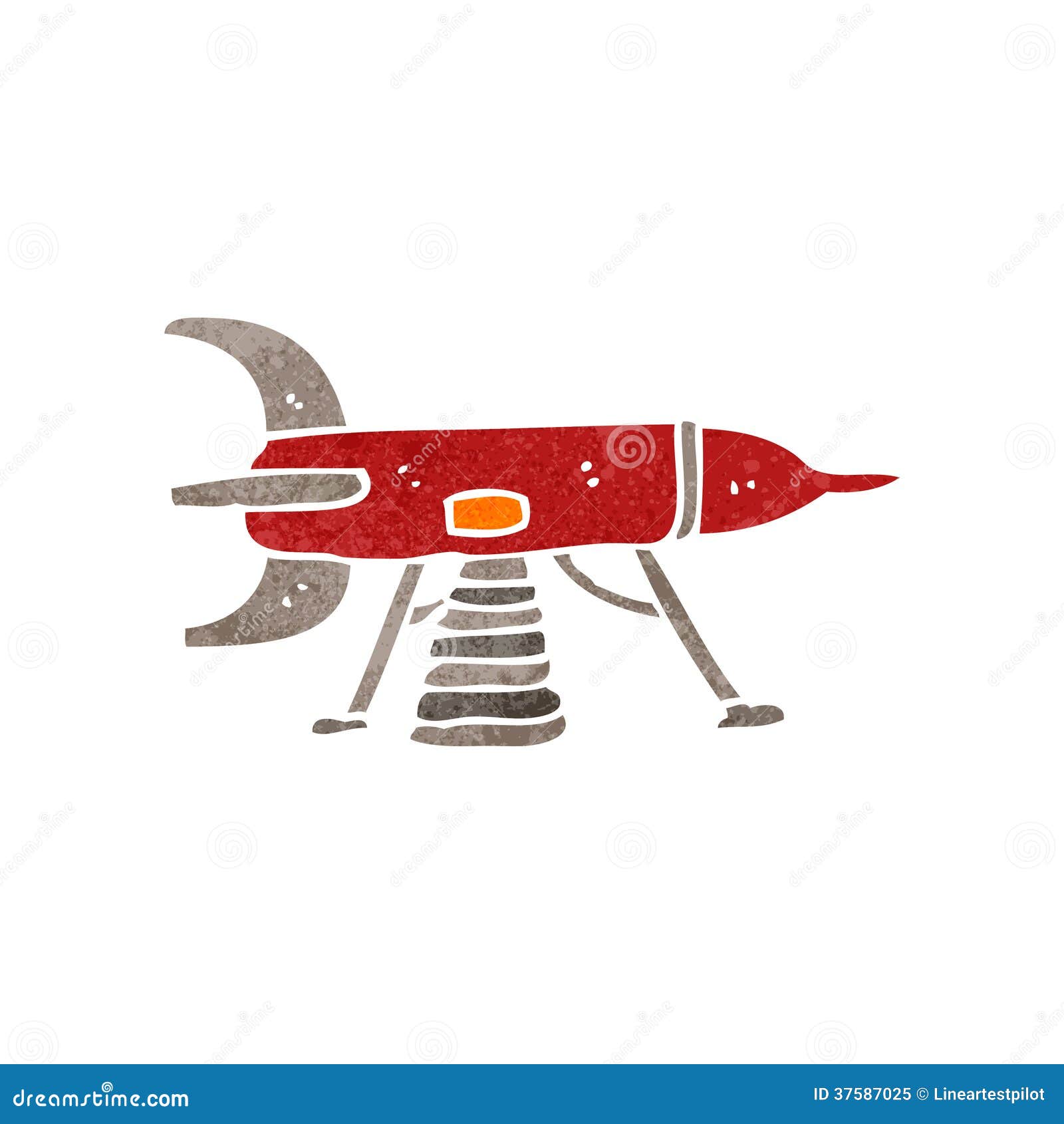 Retro cartoon space rocket stock vector. Illustration of colorful ...