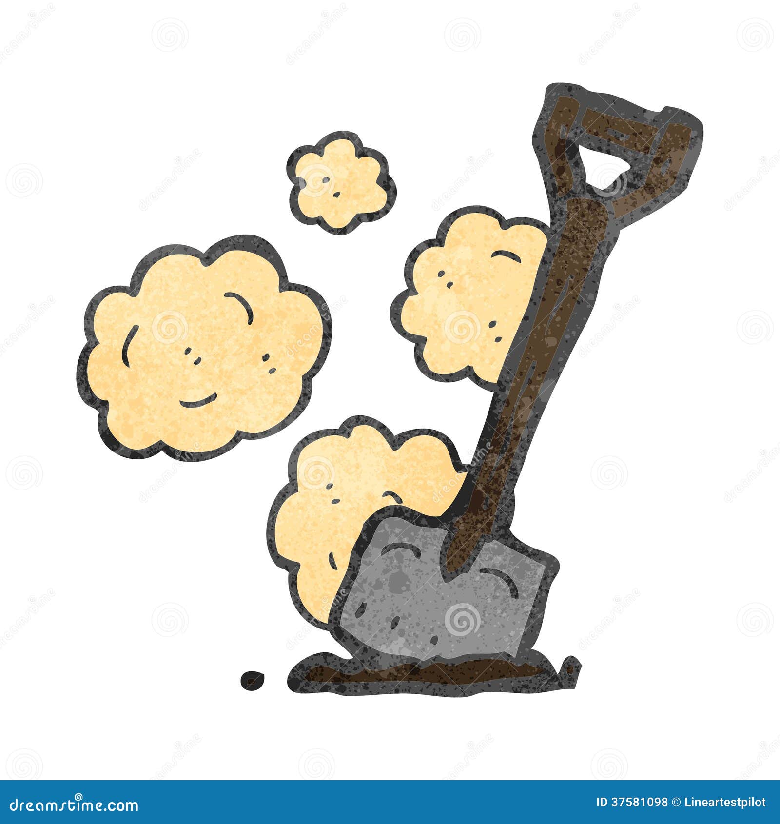 Retro cartoon spade stock vector. Illustration of watercolor - 37581098