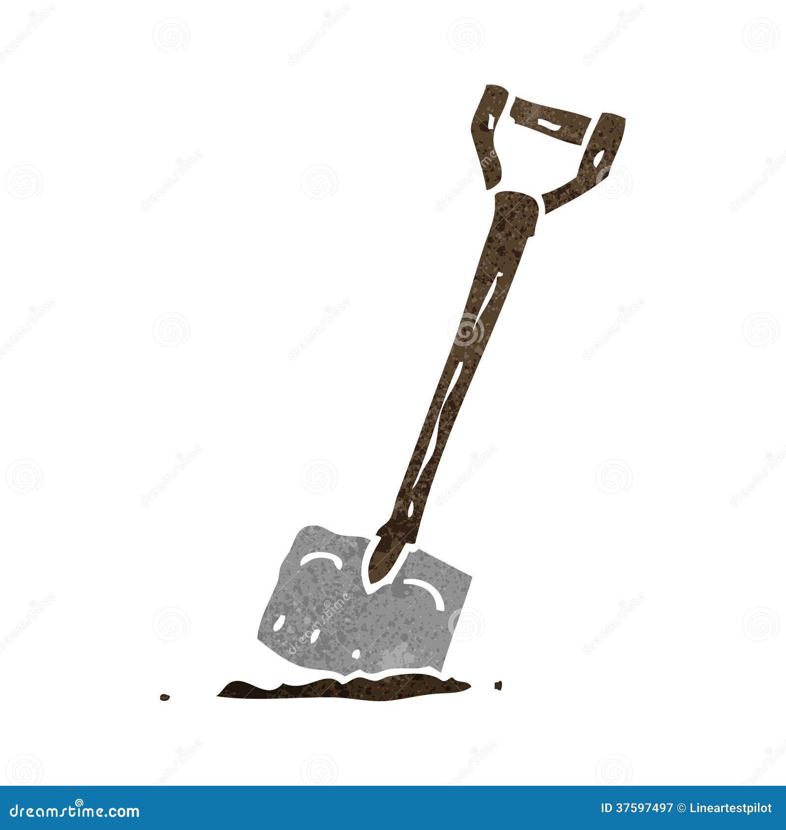 Retro cartoon spade stock illustration. Illustration of colorful - 37597497