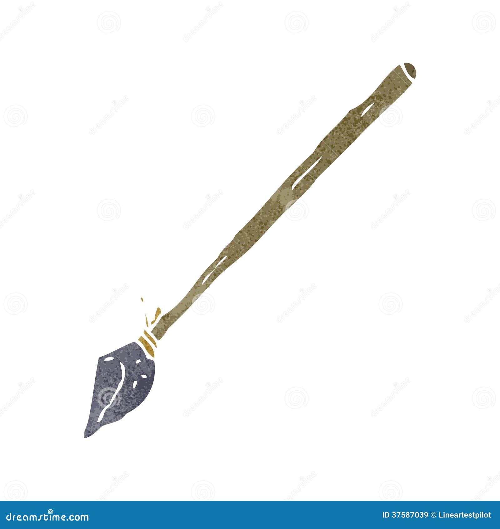 Retro cartoon spear stock vector. Illustration of traditional - 37587039