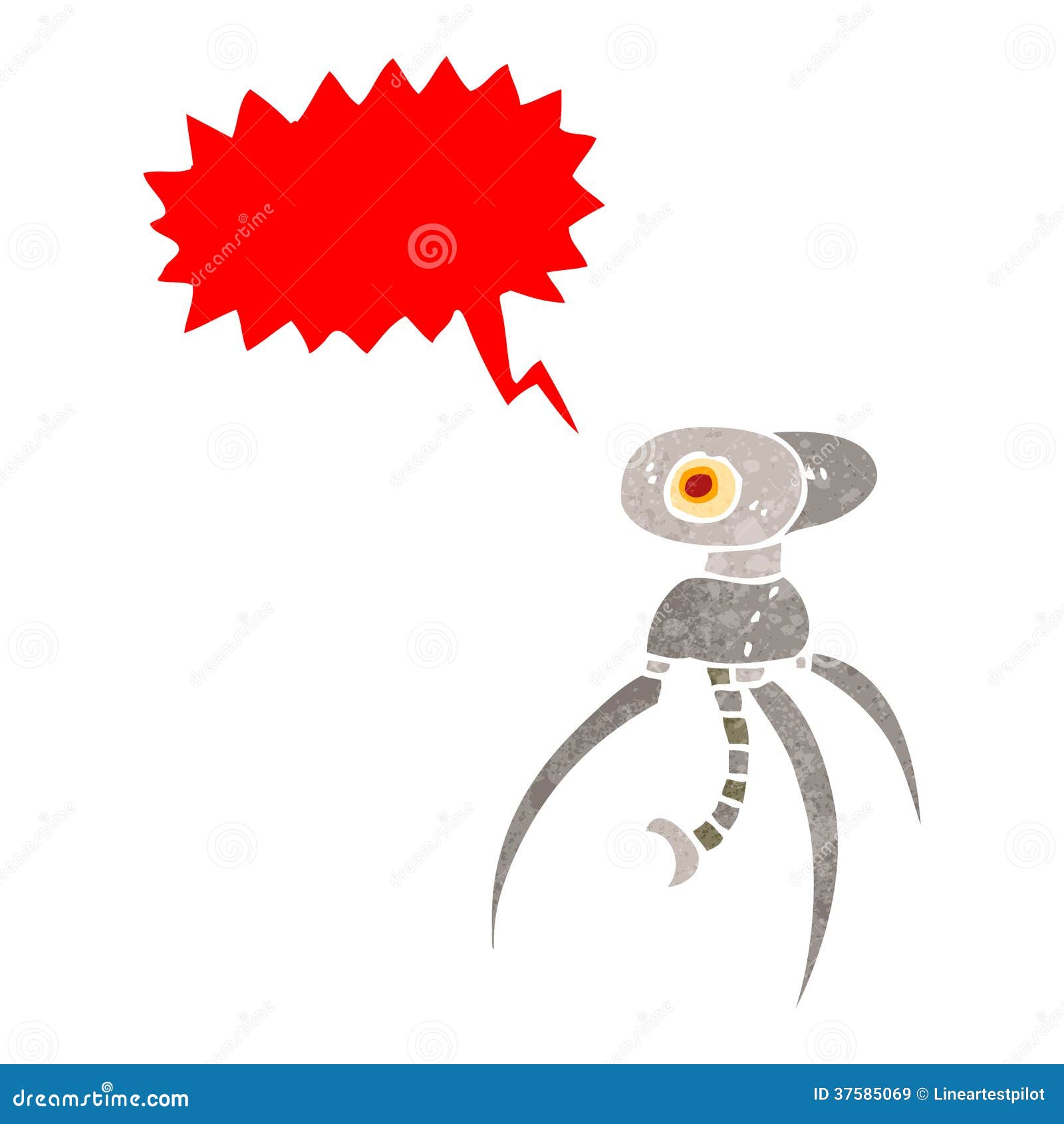 Retro cartoon spider robot stock illustration. Illustration of ...