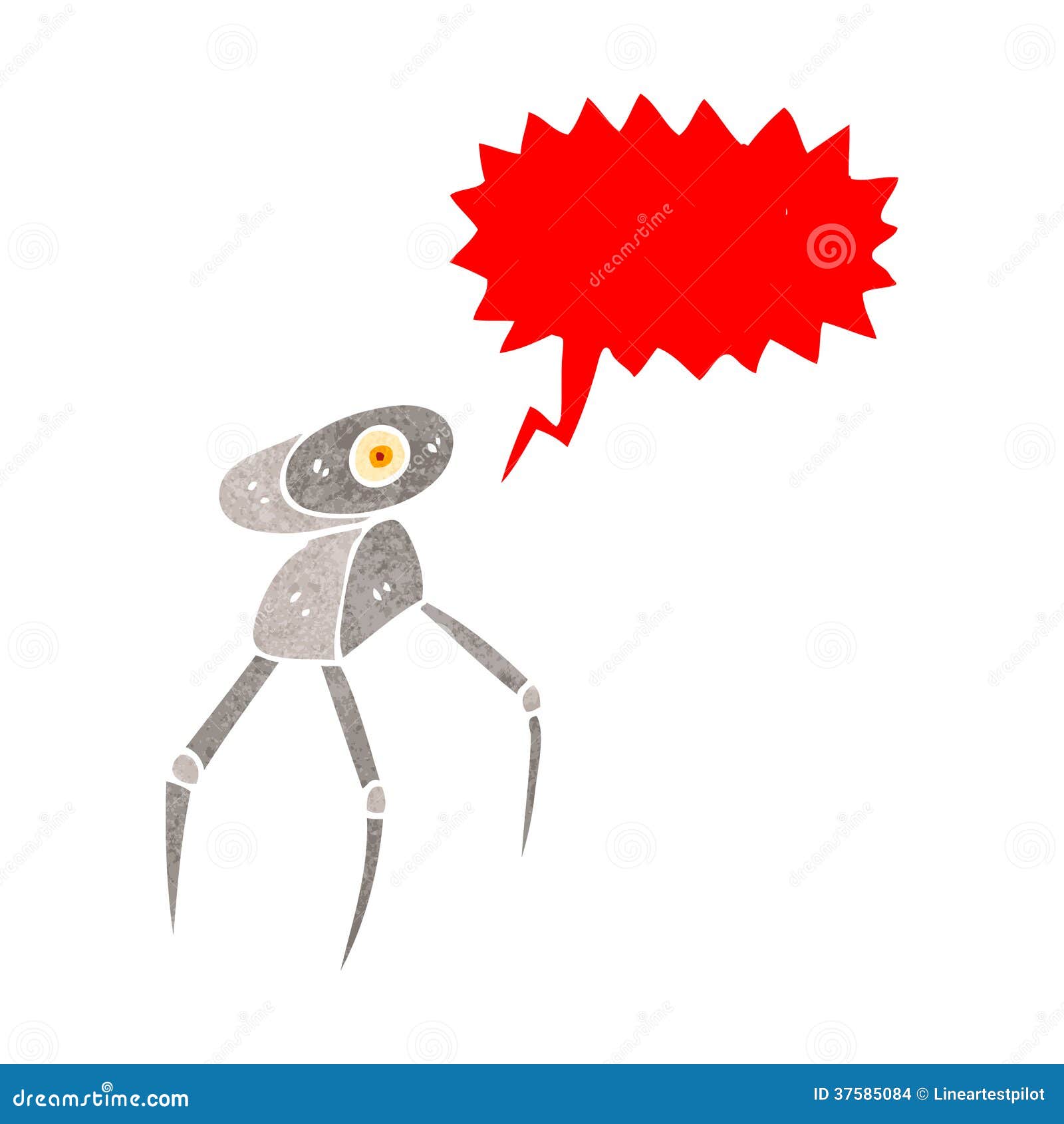 Retro cartoon spider robot stock illustration. Illustration of crazy ...