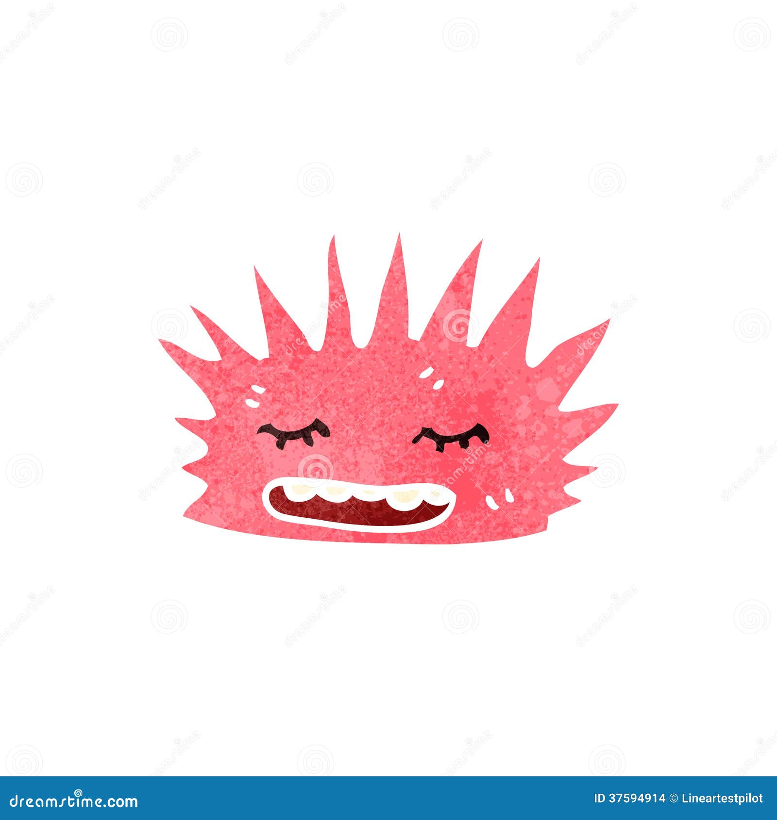 Retro Cartoon Spiky Sea Creature Stock Vector - Illustration of artwork ...