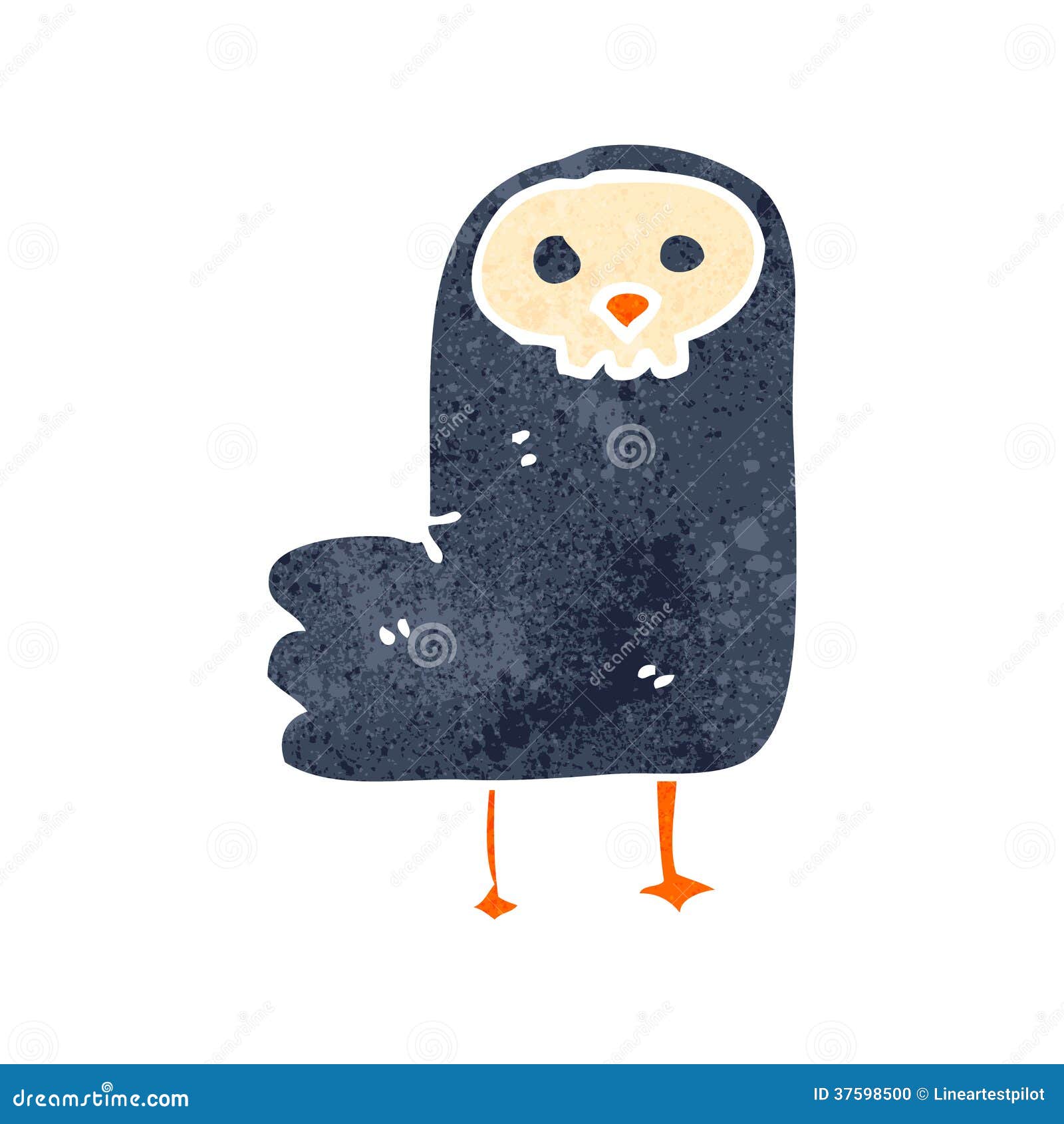 Spooky Crow Retro Cartoon Vector Illustration | CartoonDealer.com #37574072