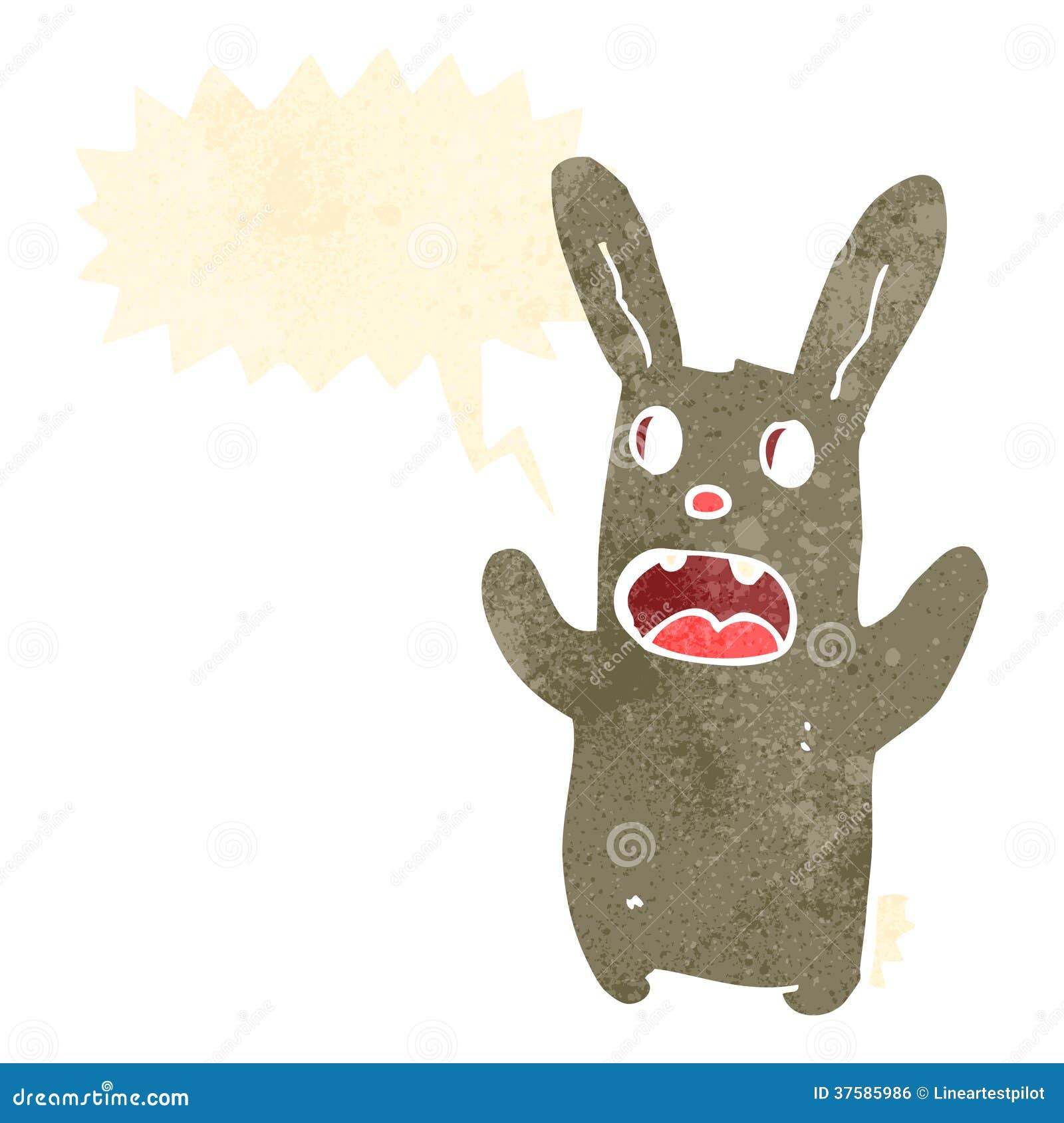 Retro Cartoon Spooky Rabbit Stock Vector - Illustration of artwork ...
