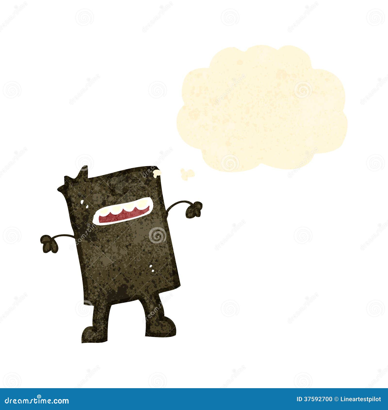 Retro cartoon square man stock vector. Illustration of hand - 37592700