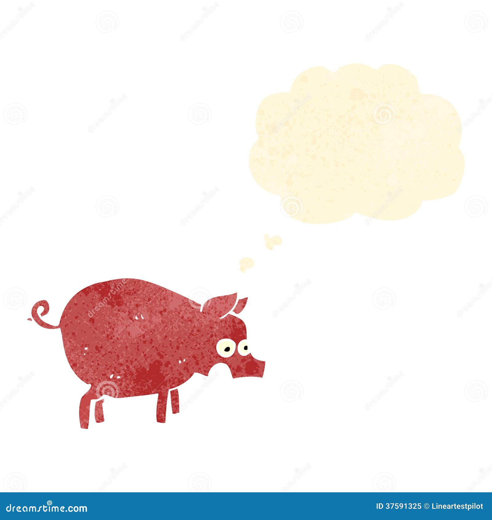 Retro Cartoon Squealing Pig Stock Vector - Illustration of drawn, retro ...