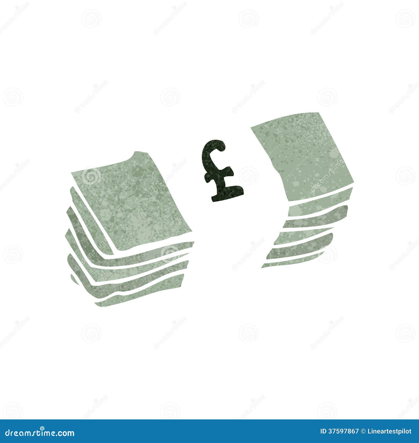 Retro Cartoon Stack of Money Stock Vector - Illustration of traditional ...