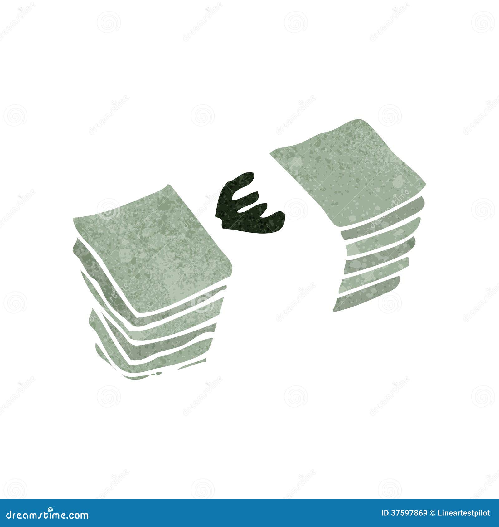 Retro Cartoon Stack of Money Stock Vector - Illustration of fashioned ...