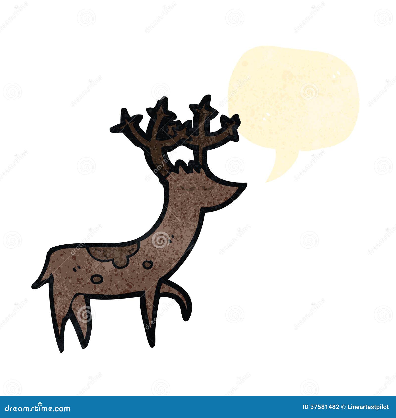 Retro cartoon stag stock vector. Illustration of bubble - 37581482