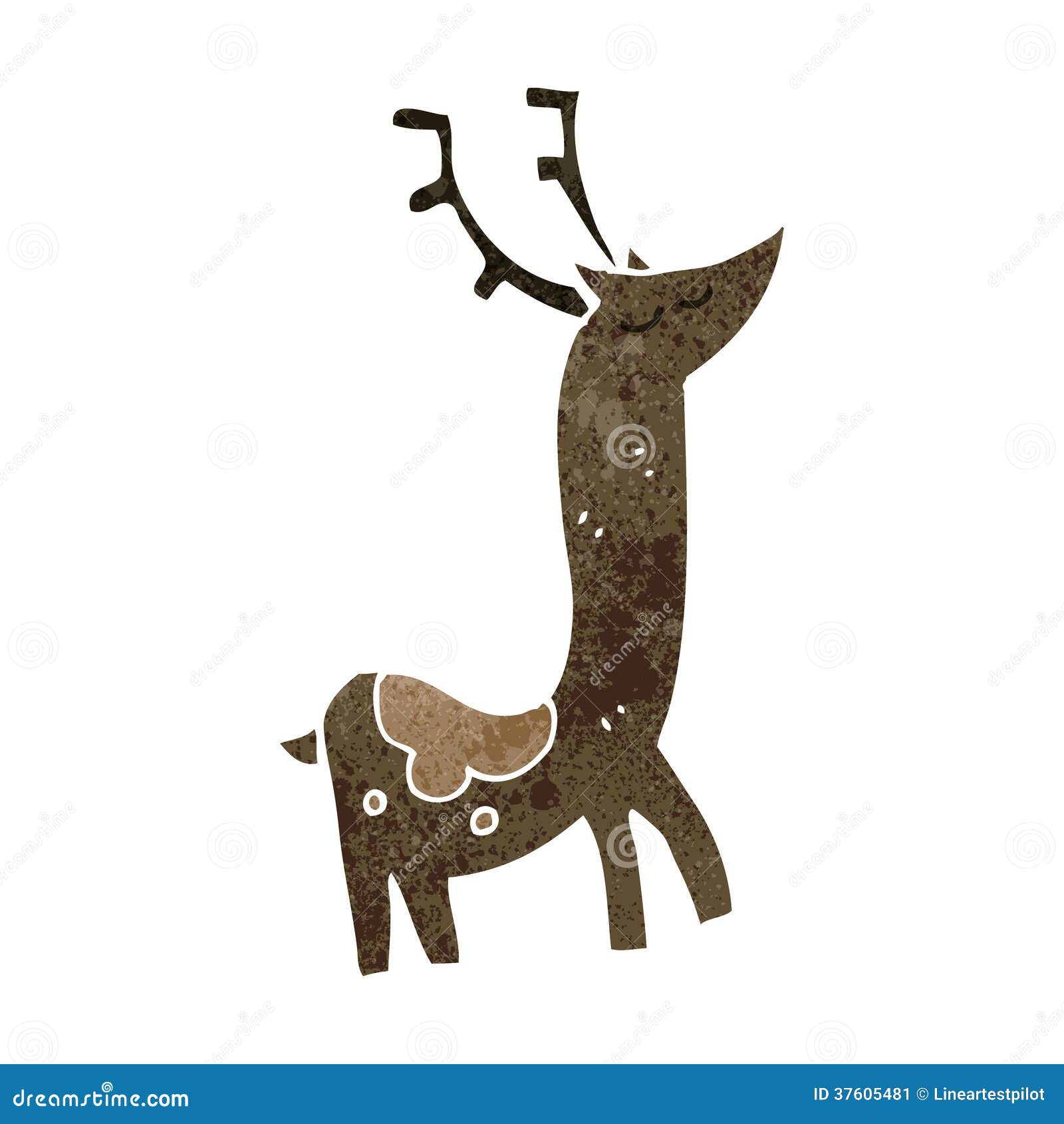 Retro cartoon stag stock illustration. Illustration of painted - 37605481