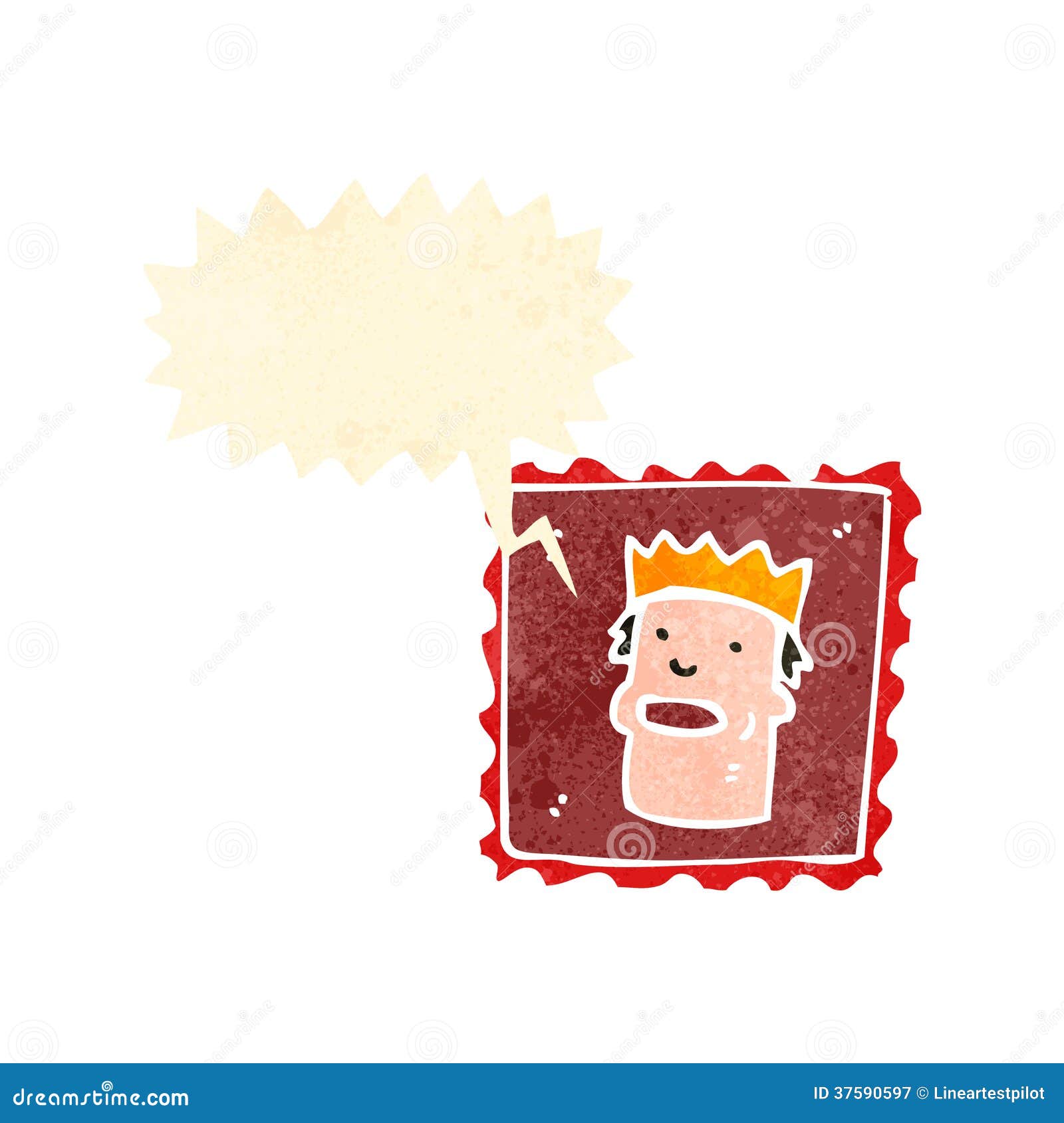 Retro cartoon stamp stock vector. Illustration of grunge - 37590597