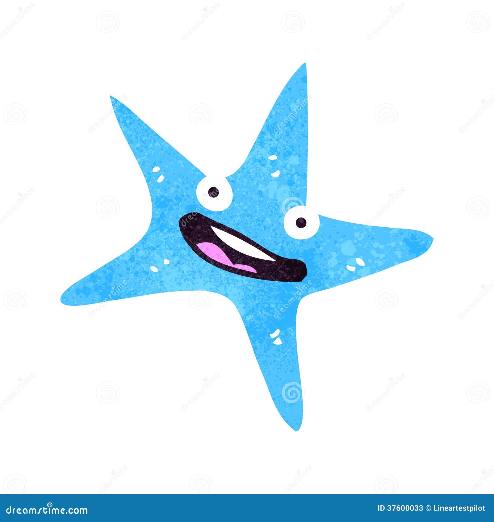 Retro cartoon starfish stock vector. Illustration of textured - 37600033
