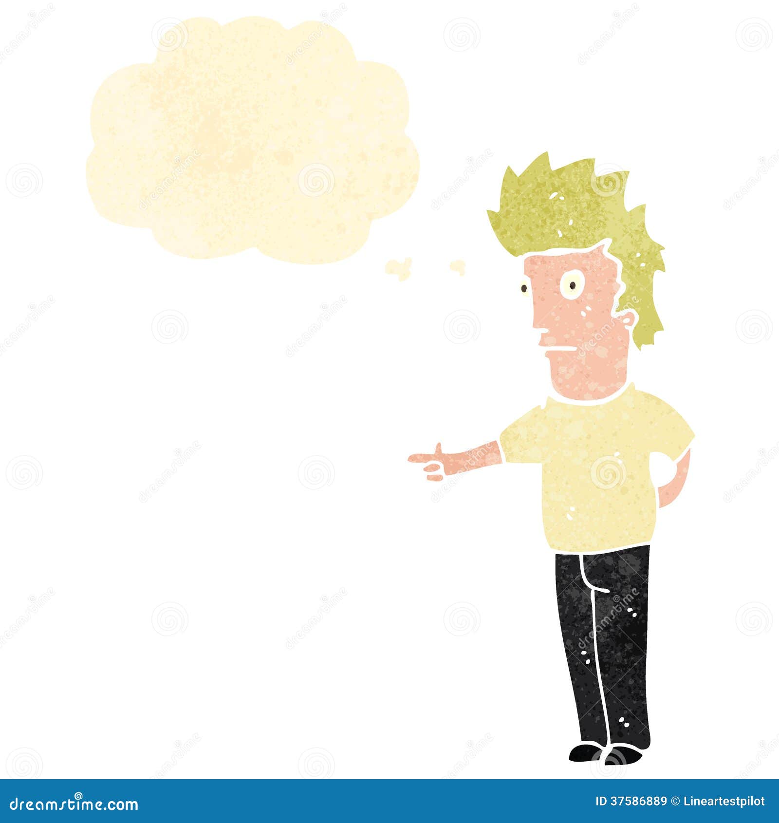 Retro cartoon staring man stock vector. Illustration of thinking - 37586889