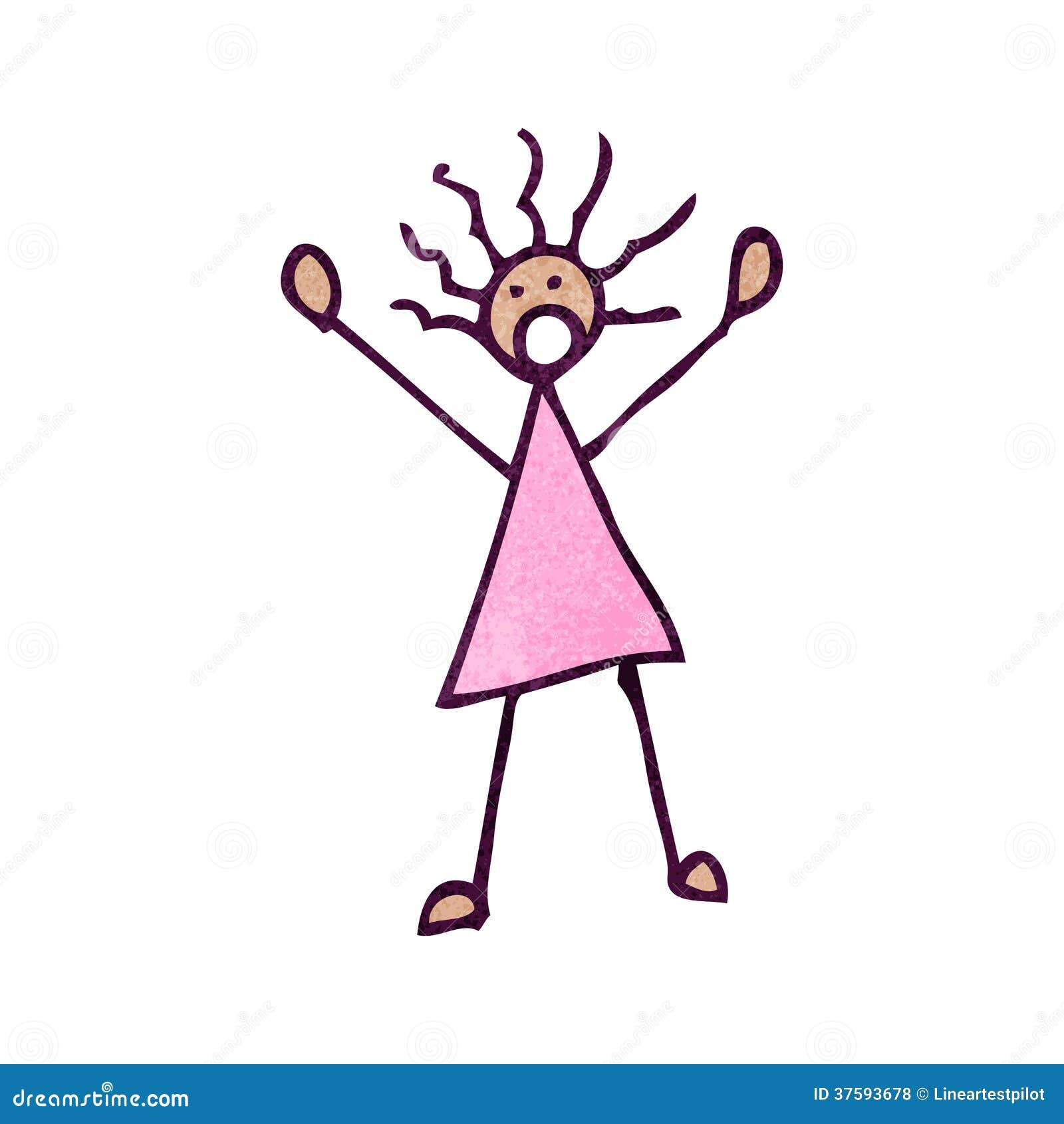 Retro cartoon stick figure stock vector. Illustration of traditional ...