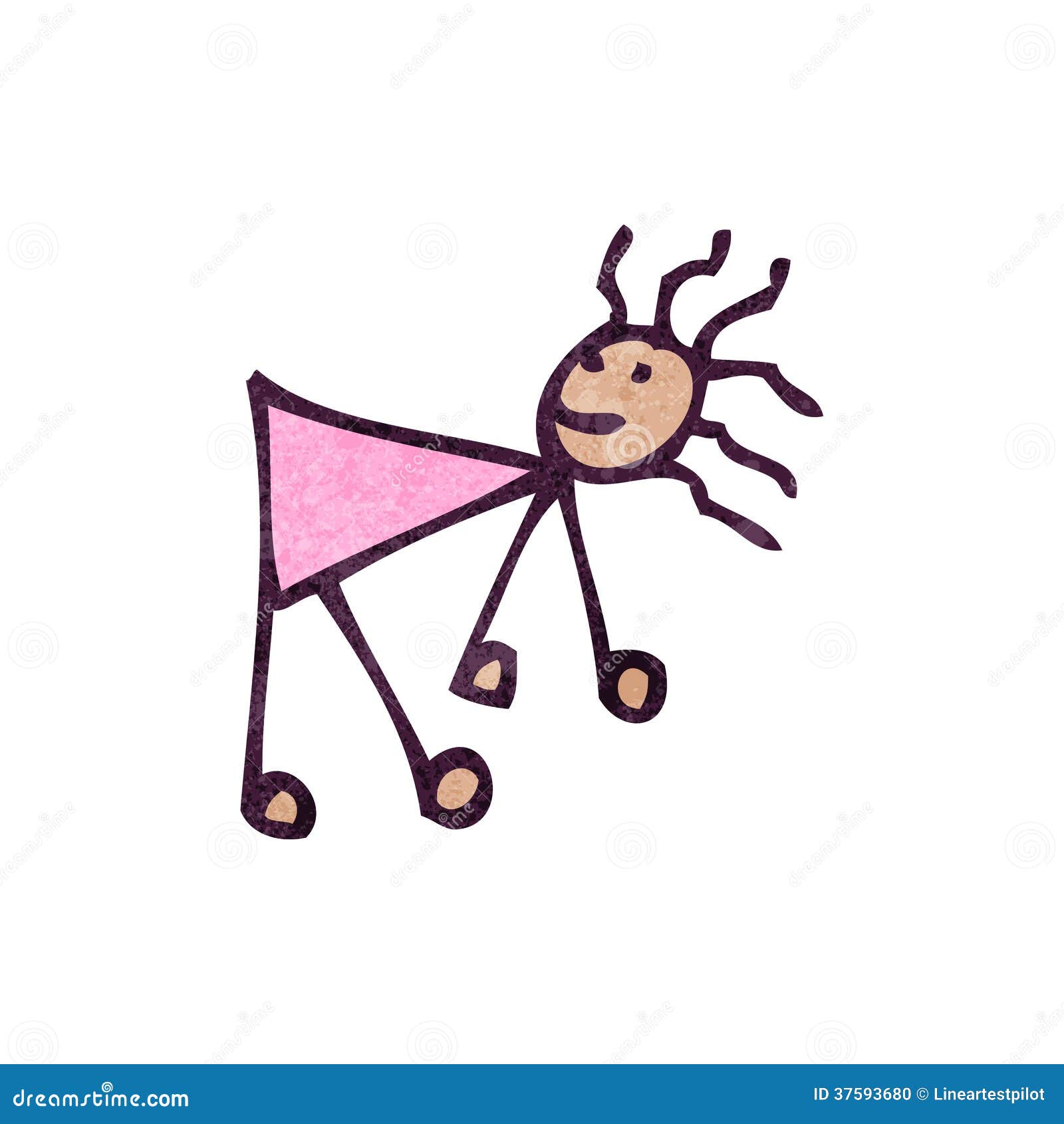 Retro cartoon stick figure stock vector. Illustration of painted - 37593680