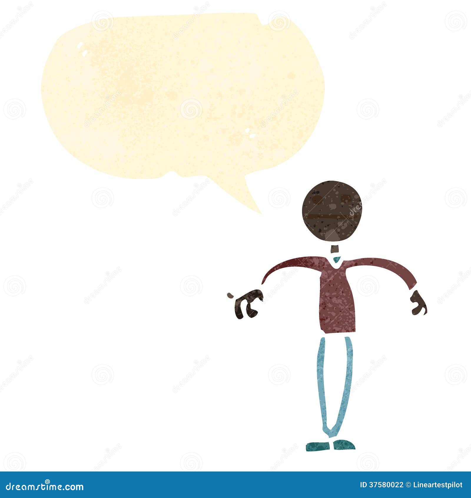 Retro cartoon stick man stock vector. Illustration of colorful - 37580022