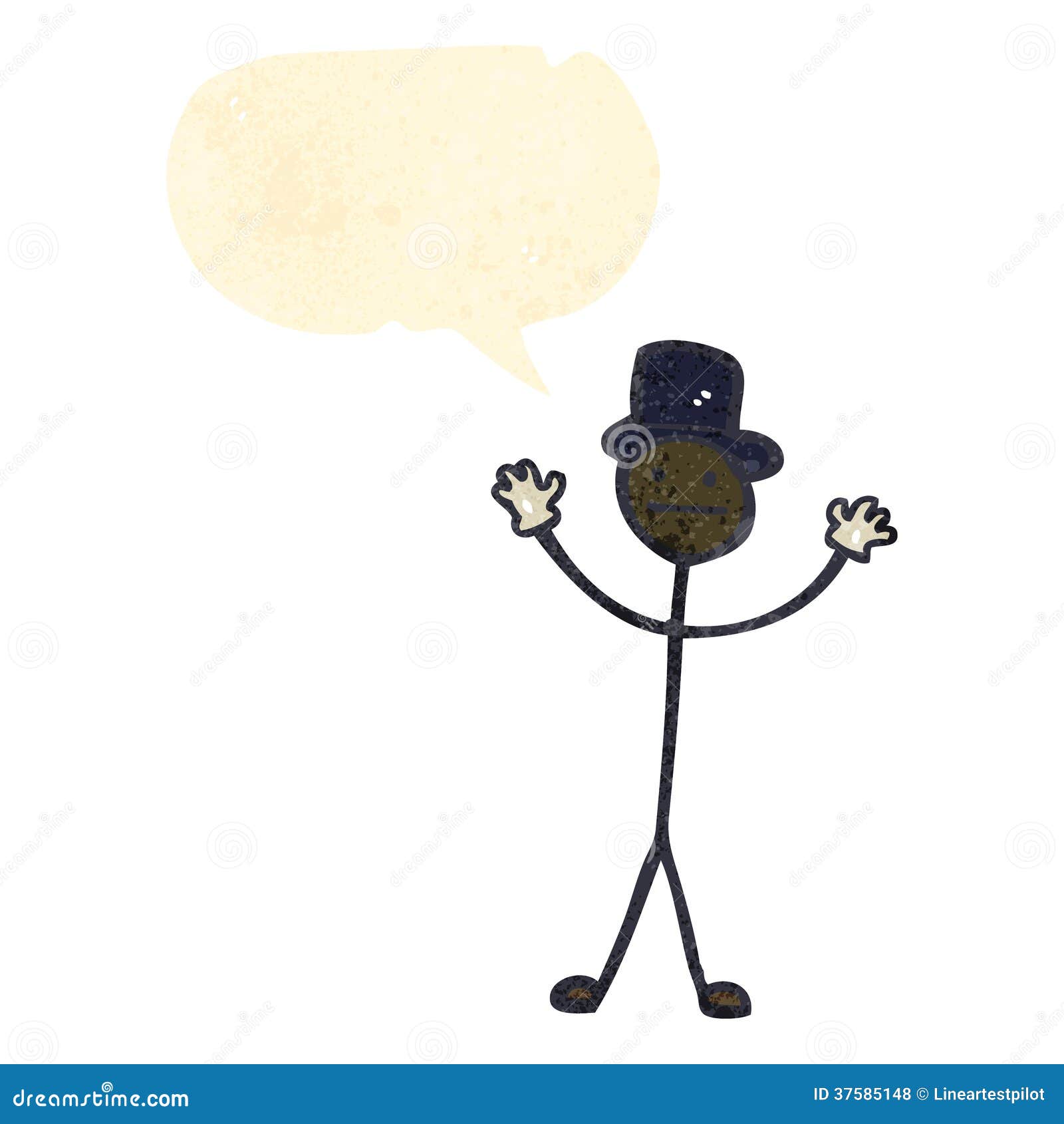 Retro Cartoon Stick Man Symbol Stock Vector - Illustration of cute ...