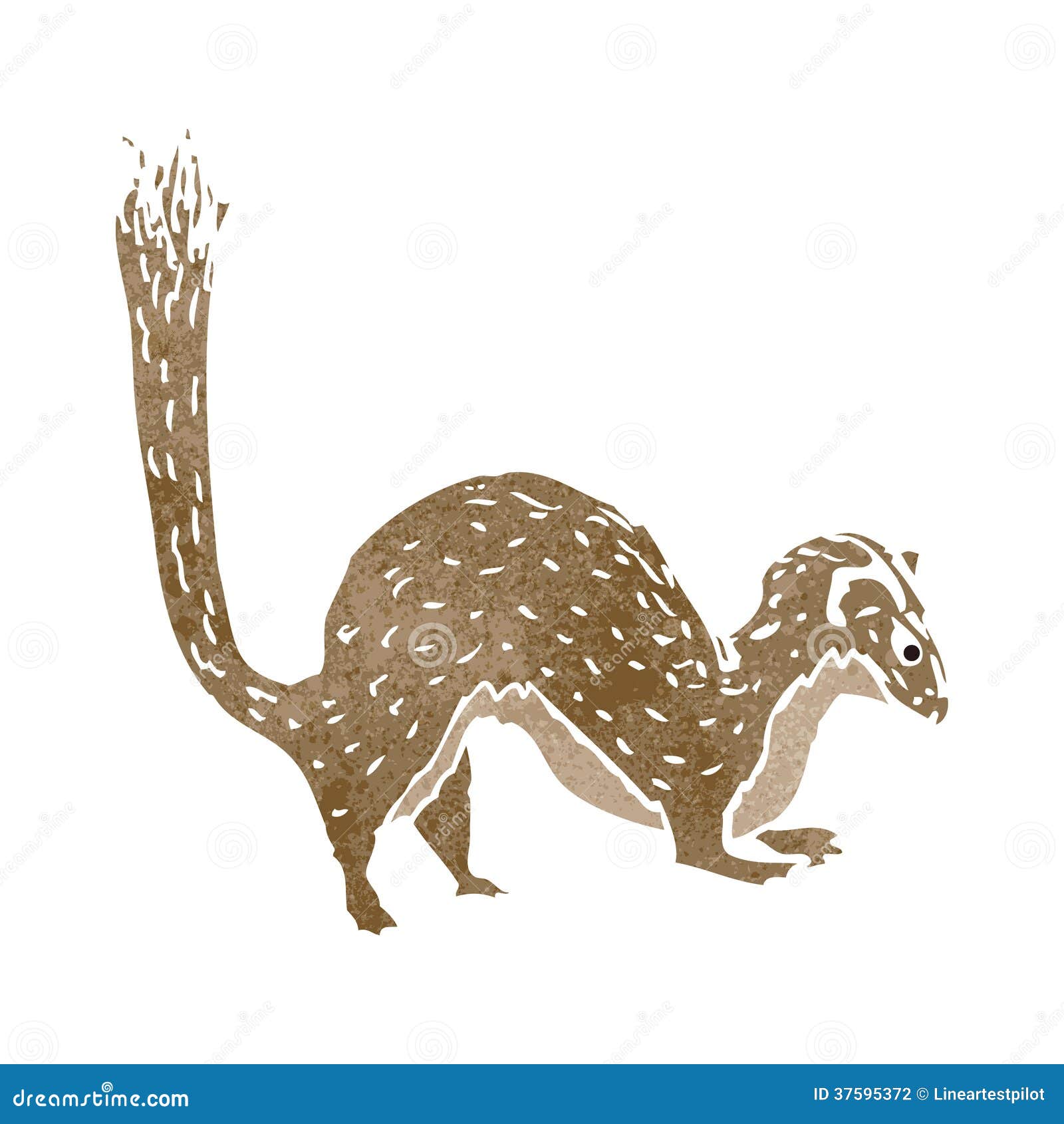 Retro cartoon stoat stock vector. Illustration of hand - 37595372