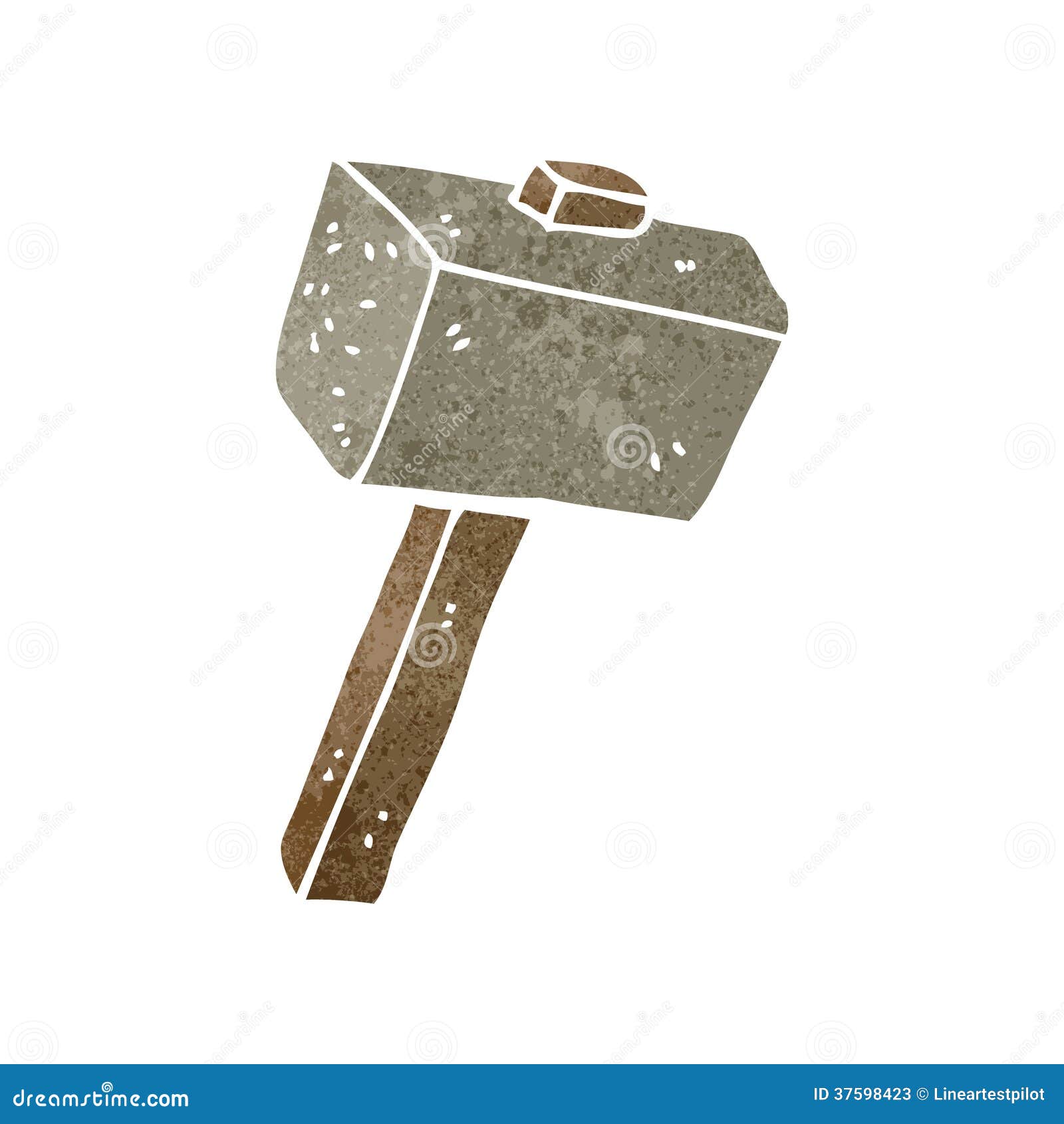 Retro cartoon stone hammer stock vector. Illustration of quirky - 37598423