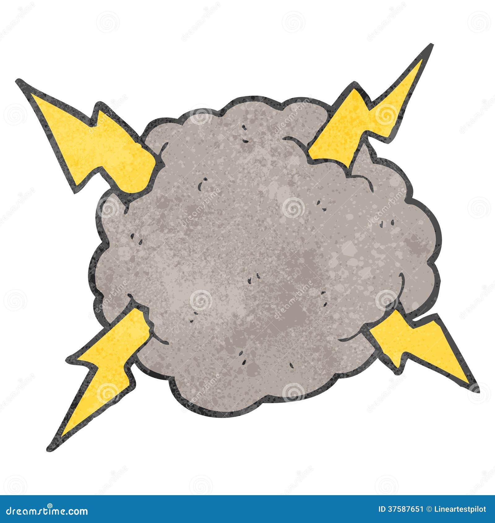 Retro cartoon storm cloud stock vector. Illustration of drawn - 37587651