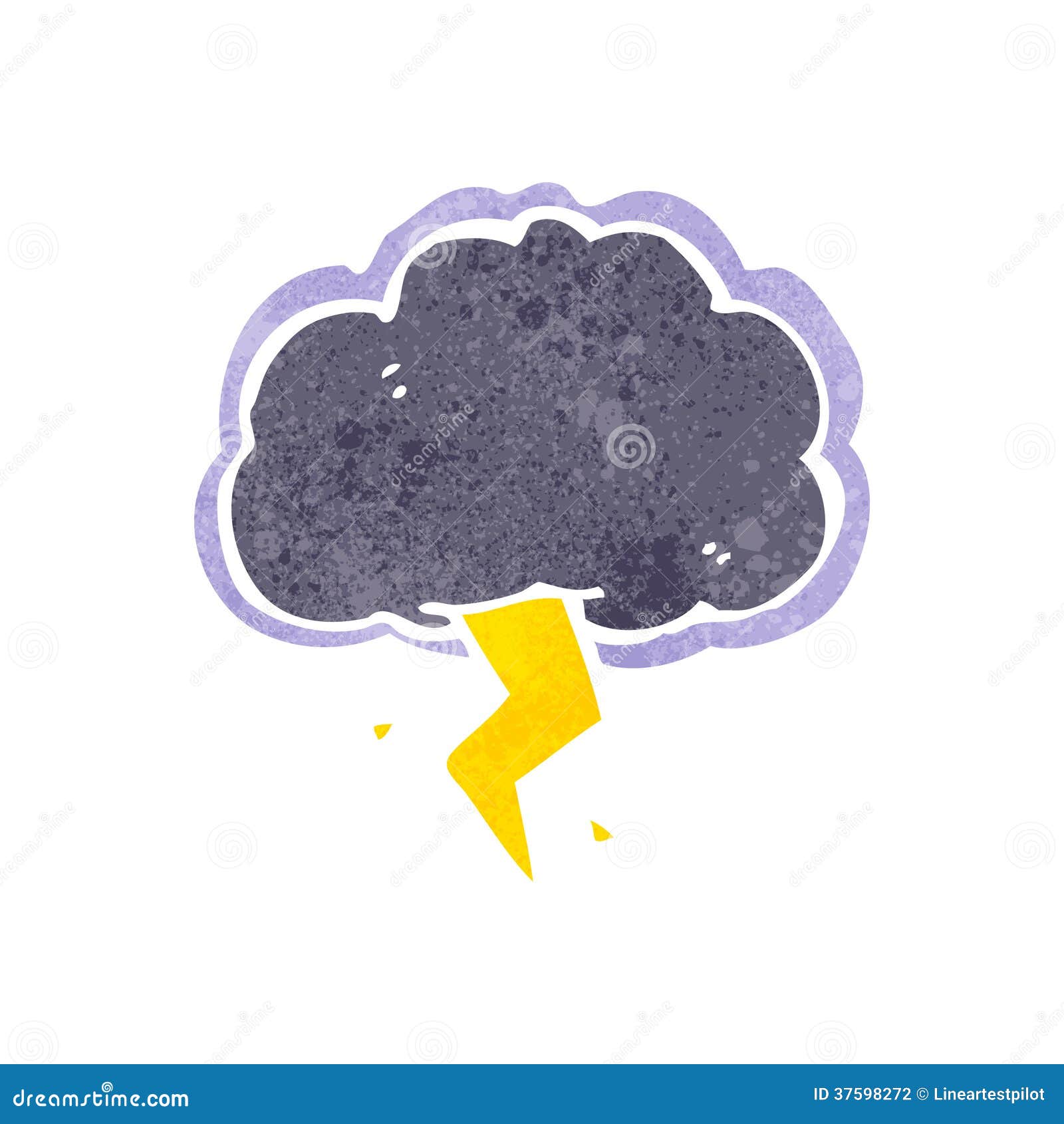 Retro cartoon storm cloud stock vector. Illustration of drawn - 37598272