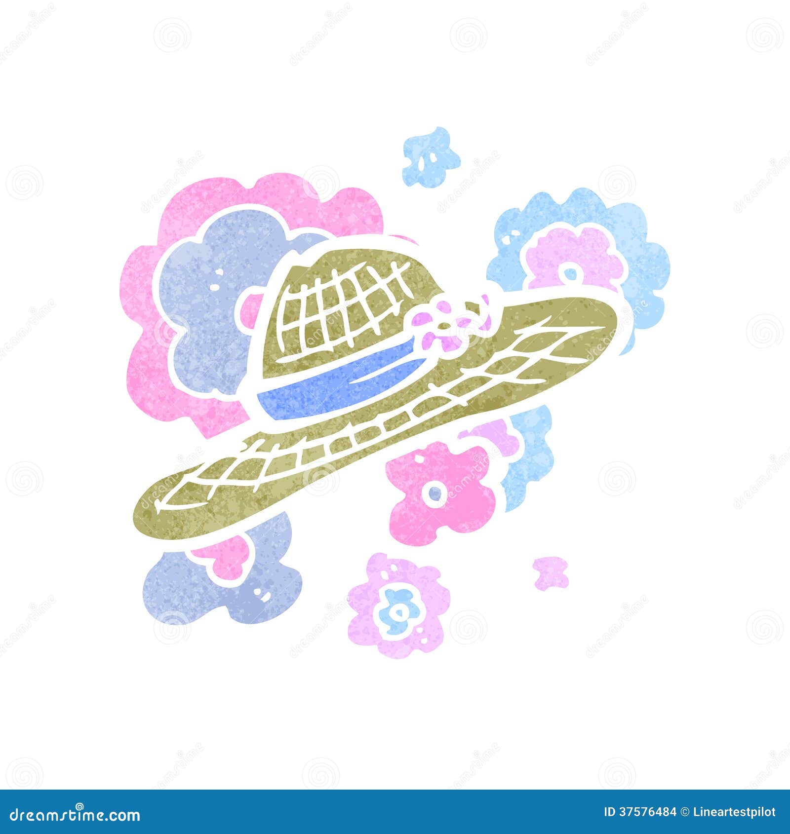 Retro cartoon summer hat stock vector. Illustration of symbol - 37576484