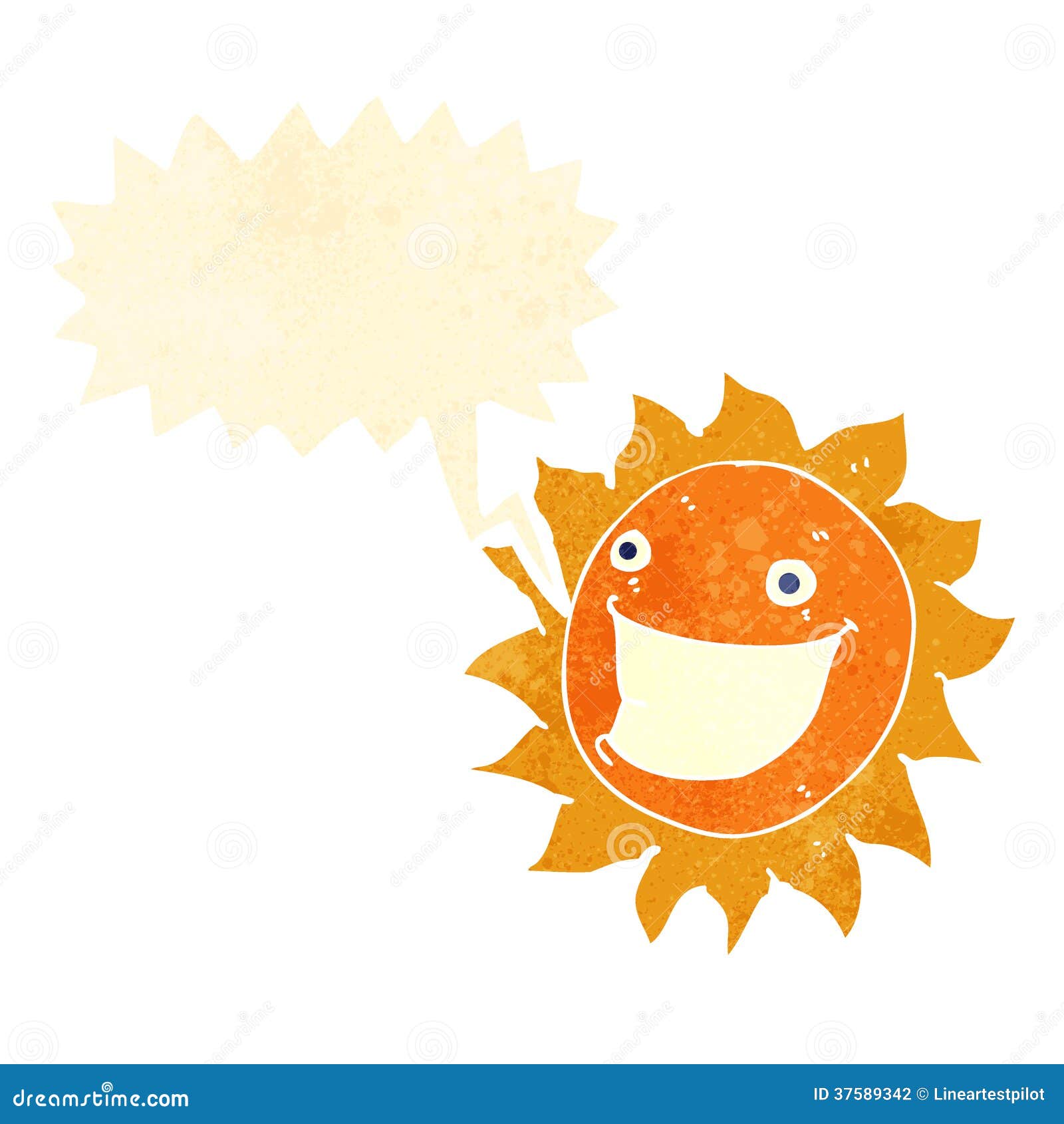 Retro cartoon sun stock vector. Illustration of texture - 37589342