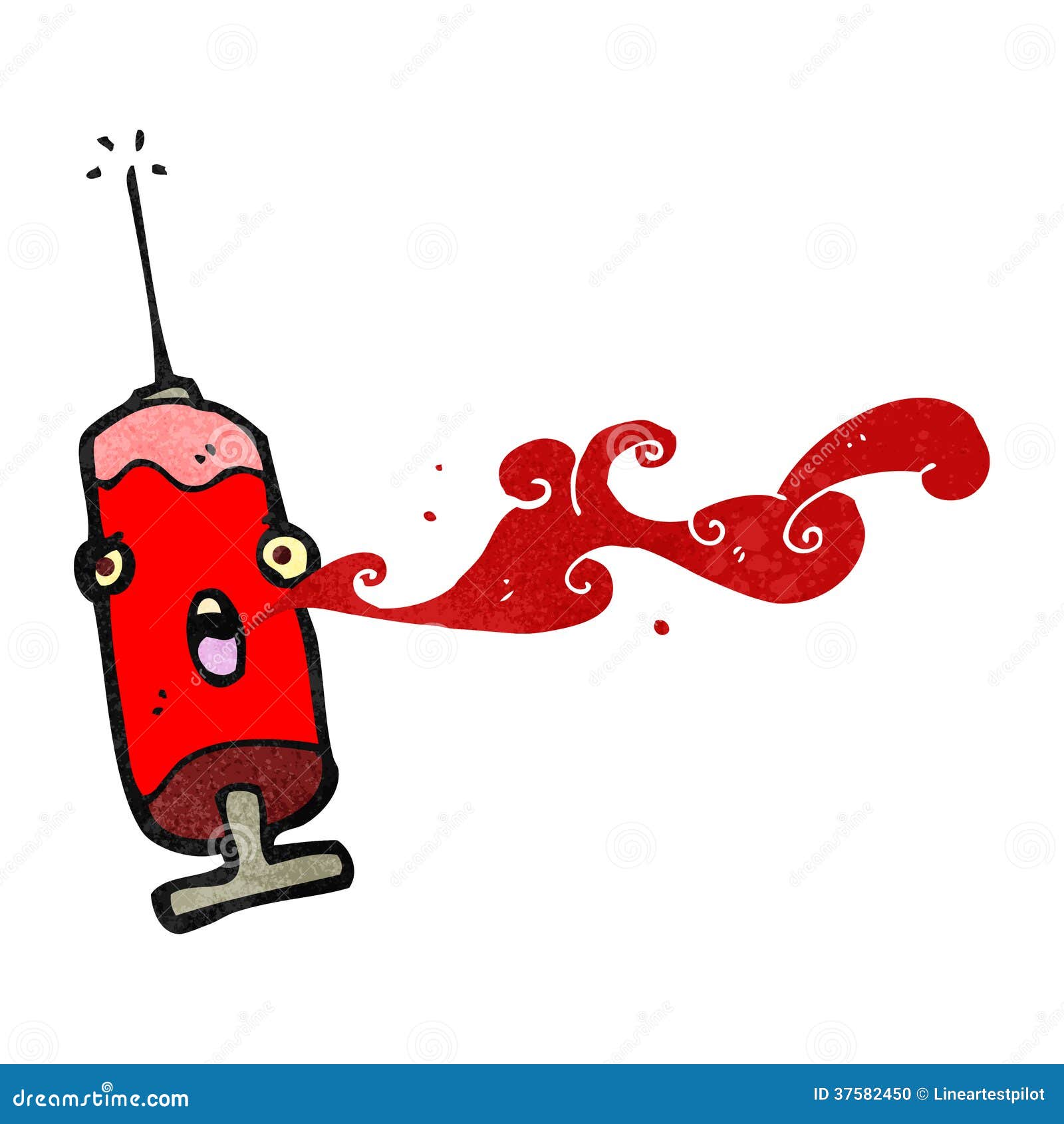Retro Cartoon Syringe of Blood Stock Vector - Illustration of ...
