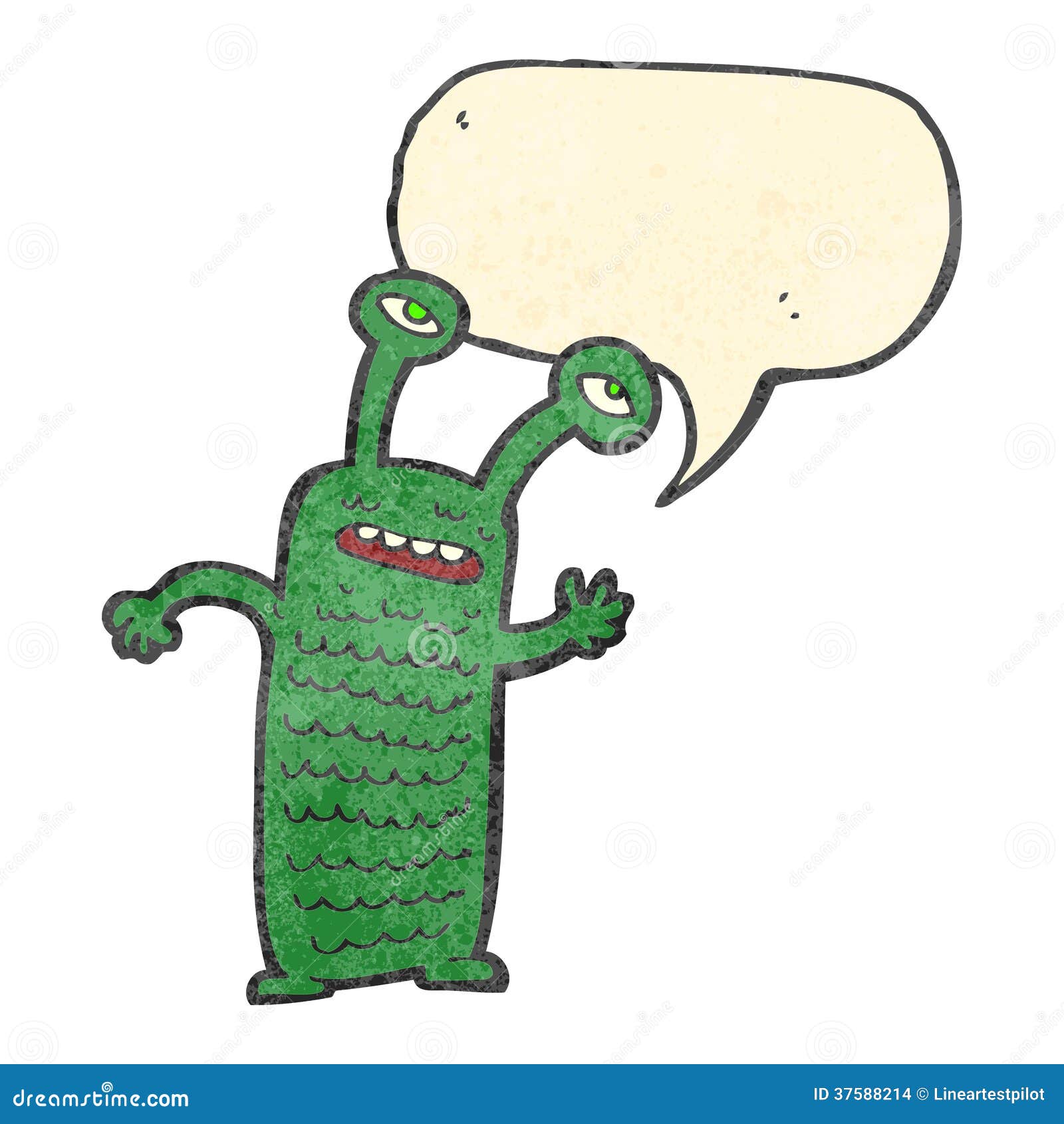 Retro Cartoon Talking Alien Stock Vector - Illustration of creature ...