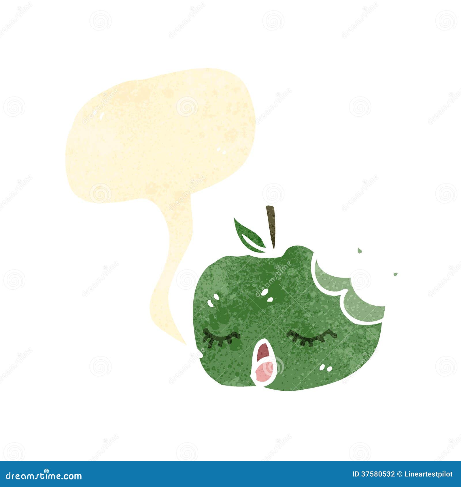 Retro Cartoon Talking Apple Stock Vector - Illustration of bubble, hand ...