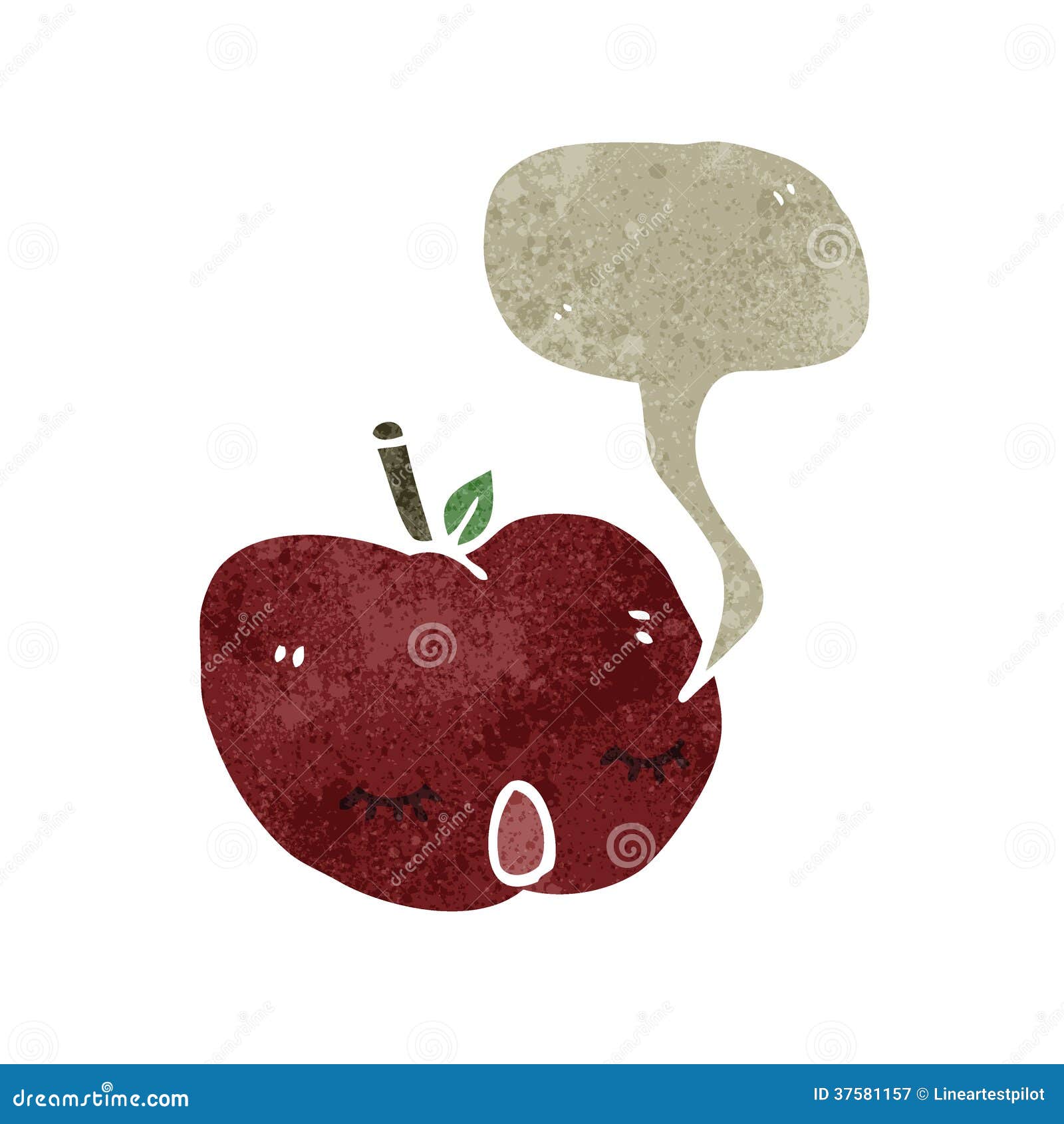 Retro Cartoon Talking Apple Stock Vector - Illustration of character ...