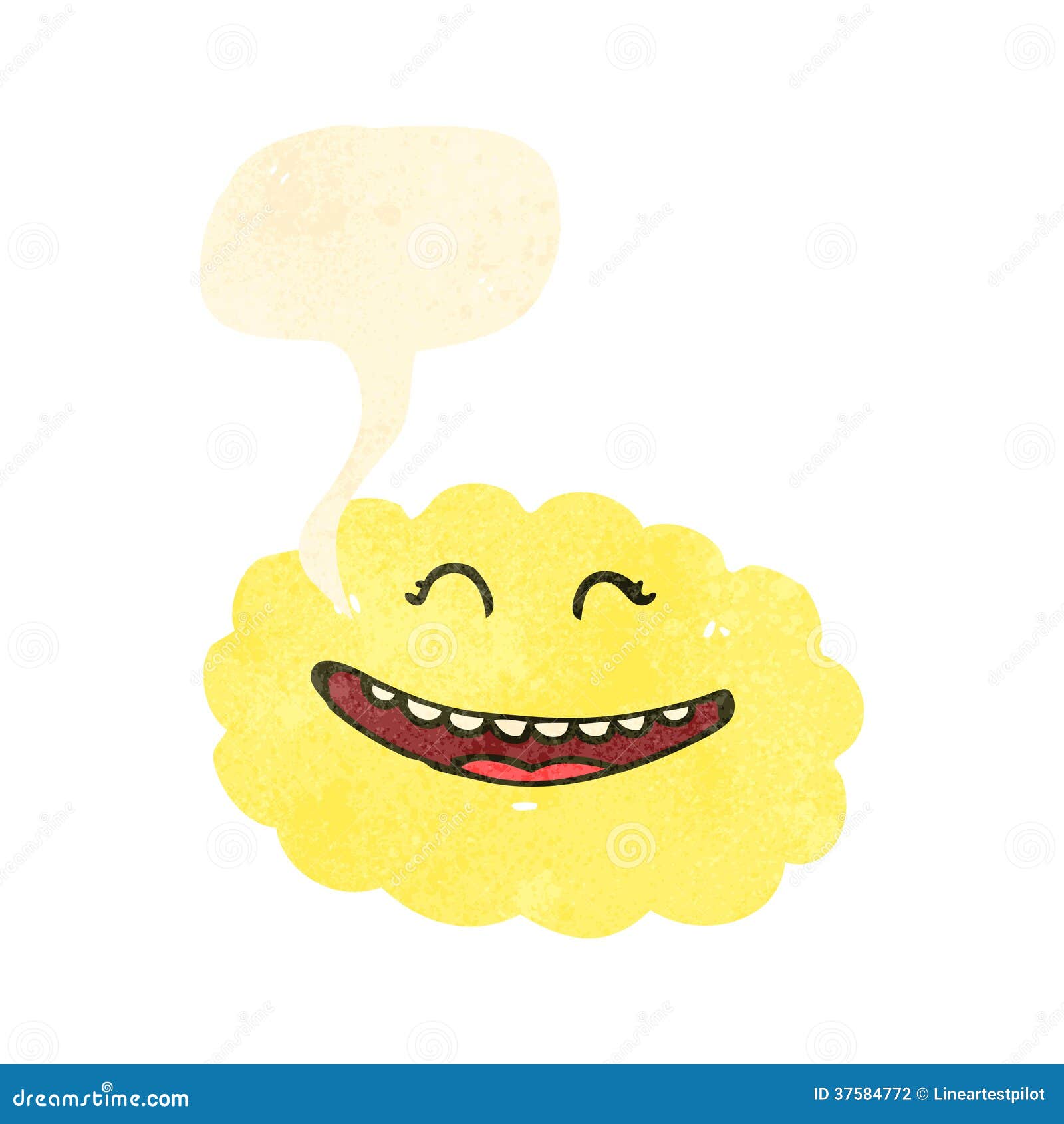 Retro Cartoon Talking Cloud Stock Vector - Illustration of speech, face ...