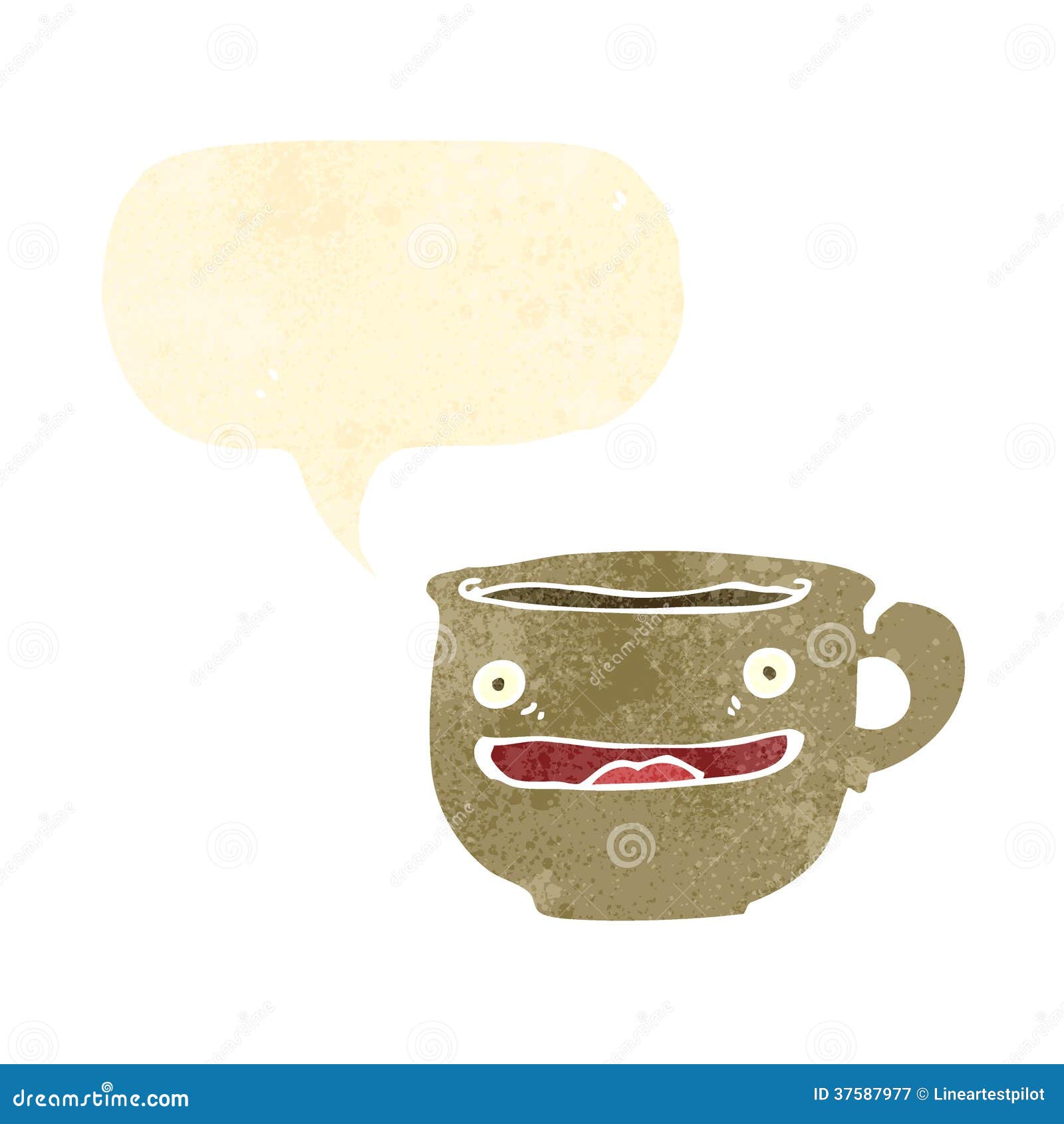 Retro Cartoon Talking Coffee Cup Stock Vector - Illustration of talking ...