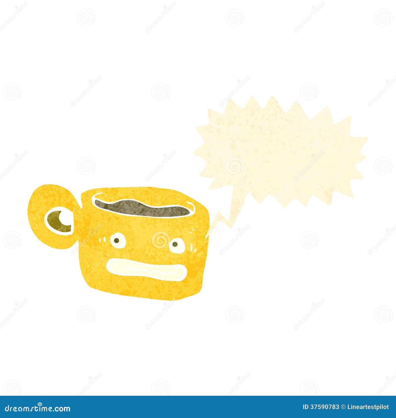 Retro Cartoon Talking Coffee Cup Stock Vector - Illustration of balloon ...