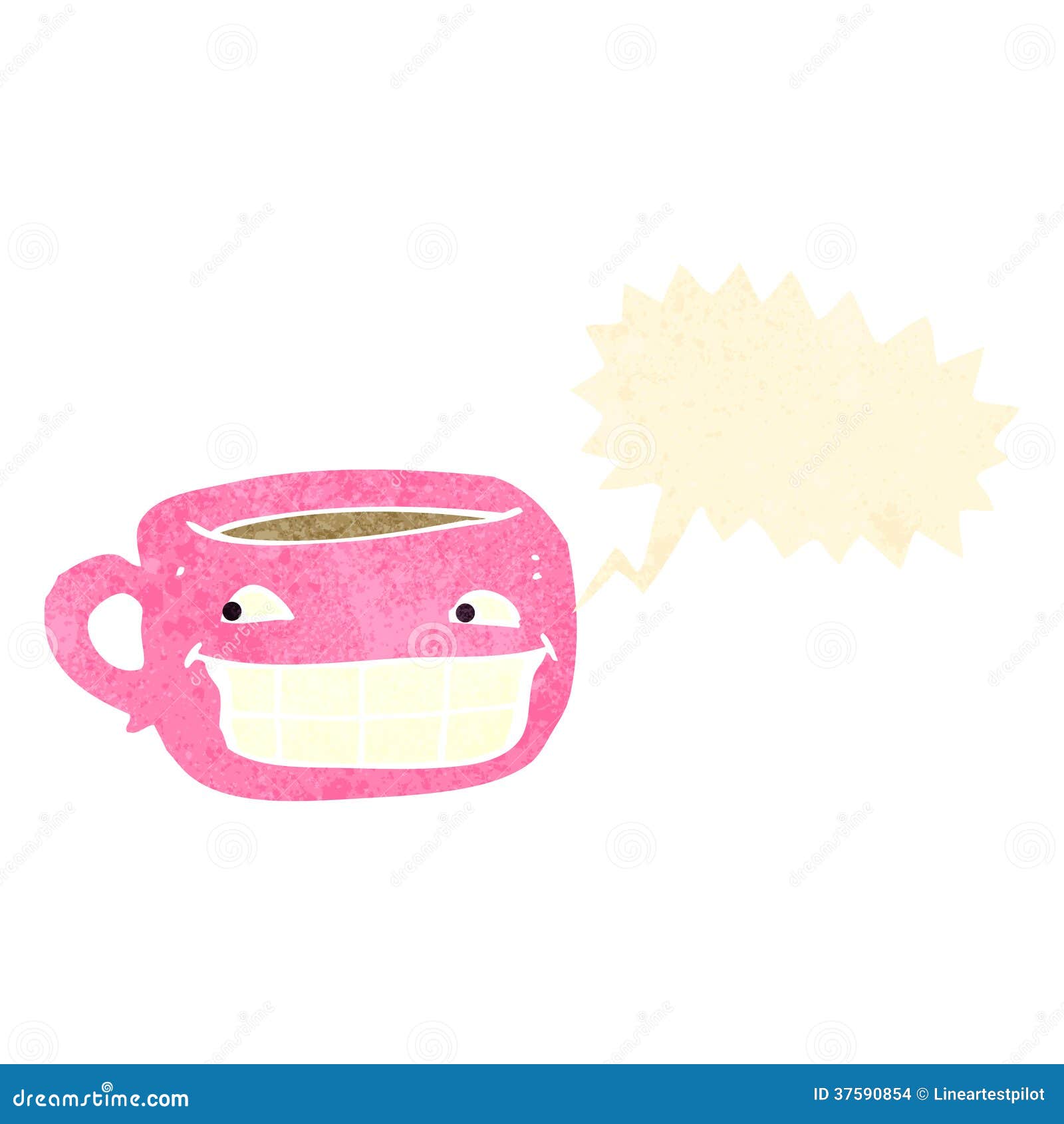 Retro Cartoon Talking Coffee Cup Stock Vector - Illustration of artwork ...