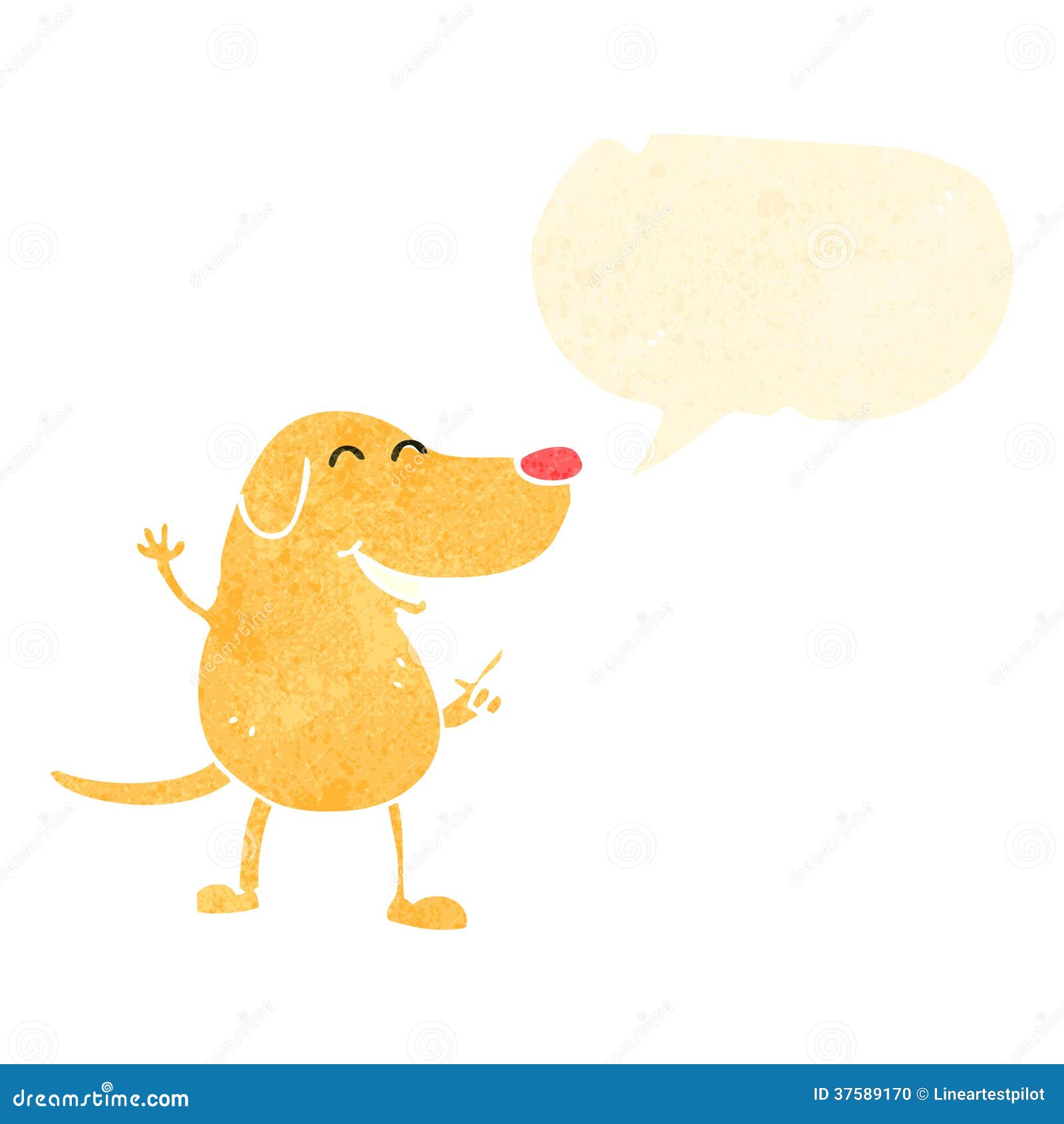 Retro cartoon talking dog stock illustration. Illustration of cloud ...