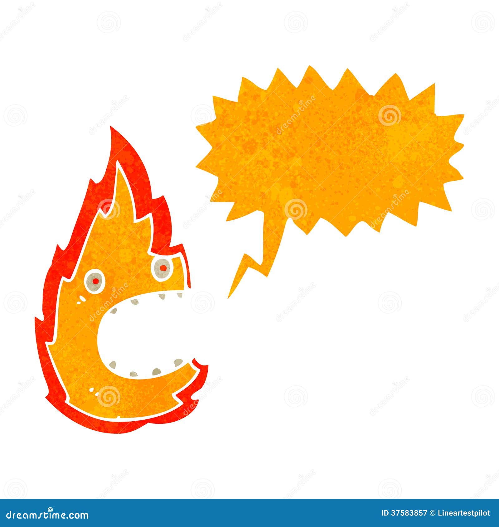Retro cartoon talking fire stock illustration. Illustration of painted ...