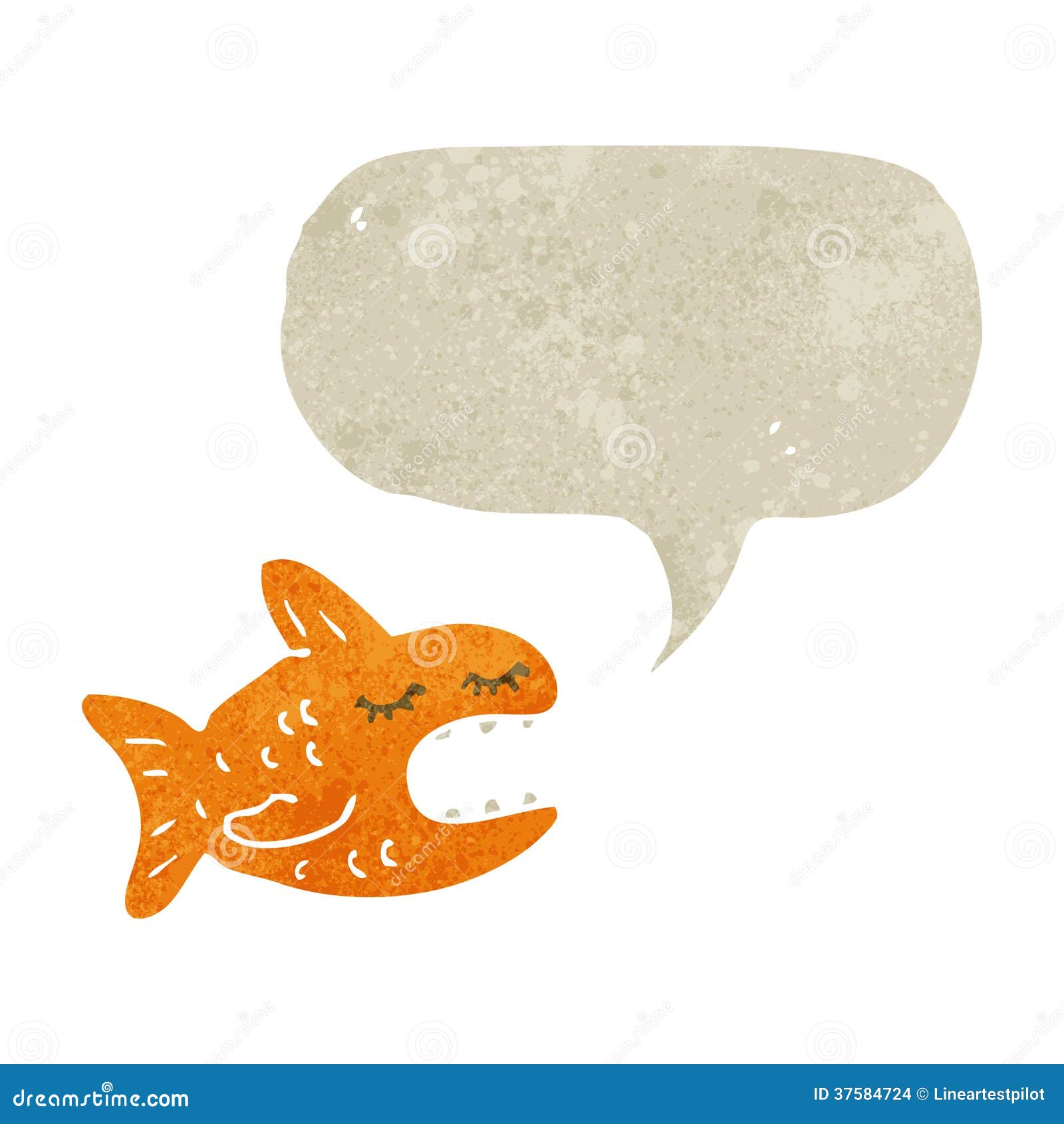 Retro cartoon talking fish stock illustration. Illustration of bubble ...