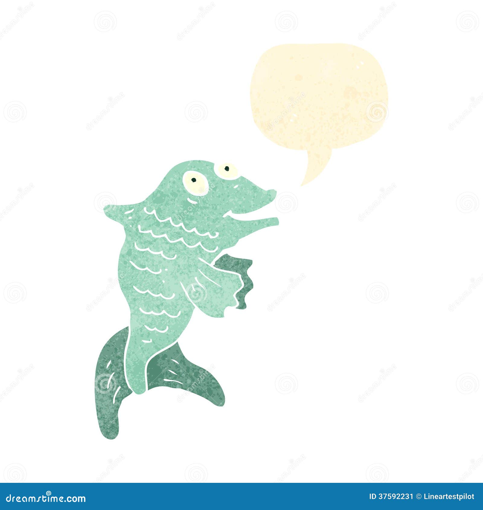 Retro cartoon talking fish stock vector. Illustration of character ...
