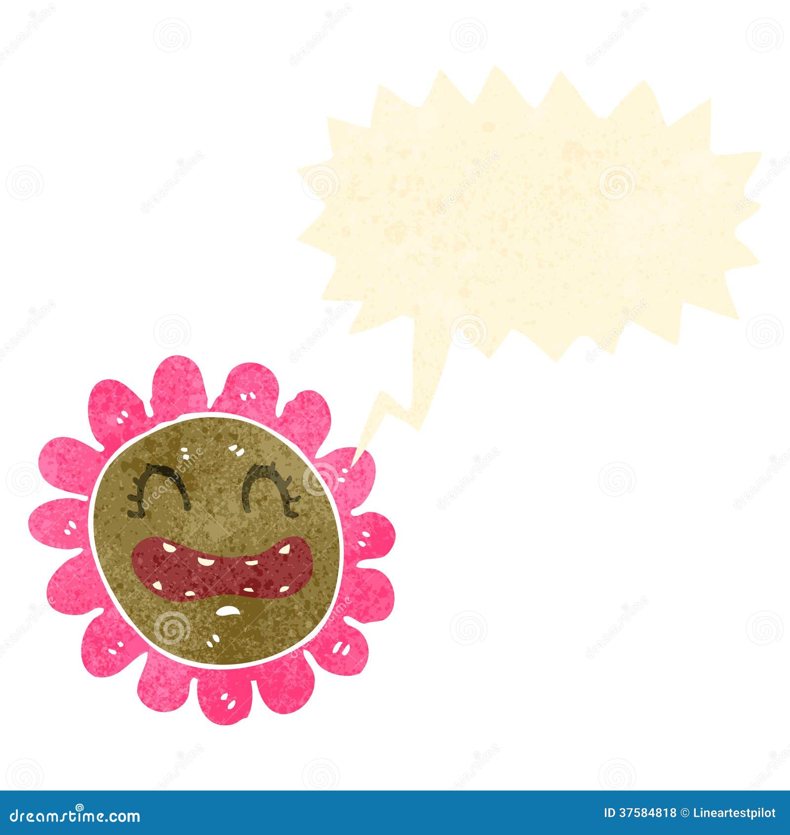 Retro Cartoon Talking Flower Stock Vector - Illustration of cute ...