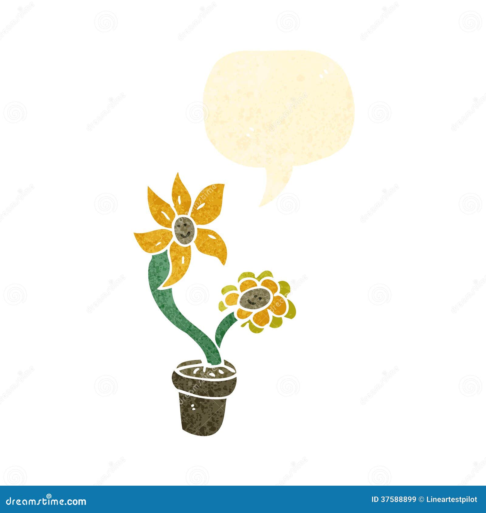 Retro Cartoon Talking Flowers Stock Vector - Illustration of talking ...