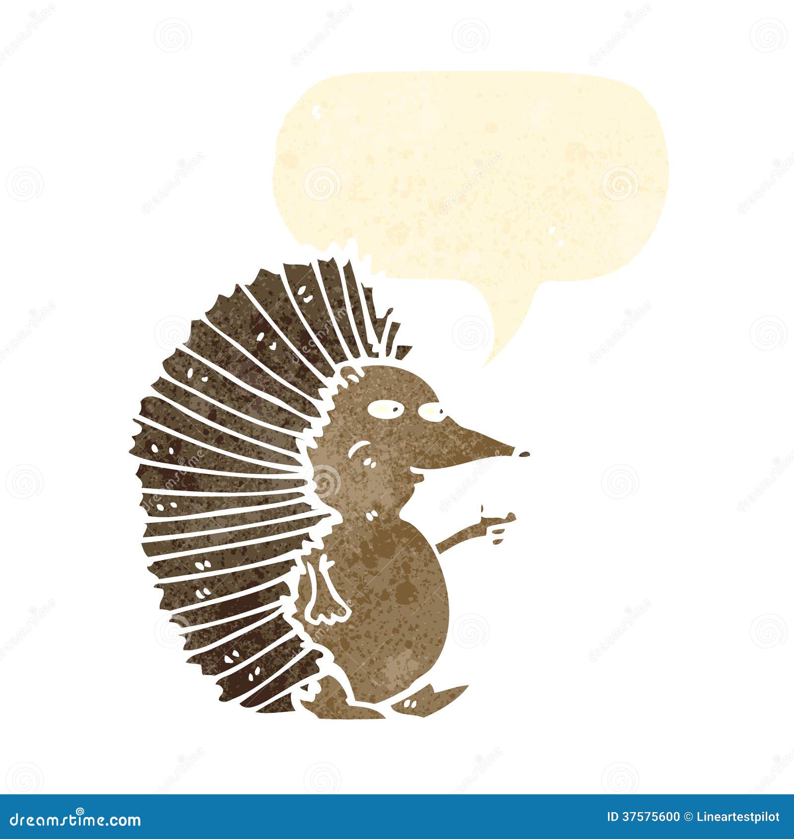 Retro Cartoon Talking Hedgehog Stock Vector - Illustration of artwork ...