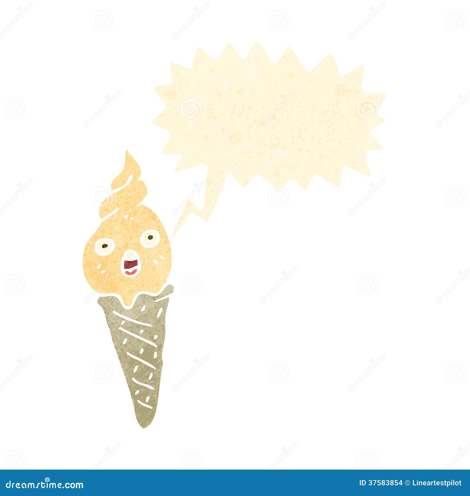 Retro Cartoon Talking Ice Cream Stock Illustration - Illustration of ...