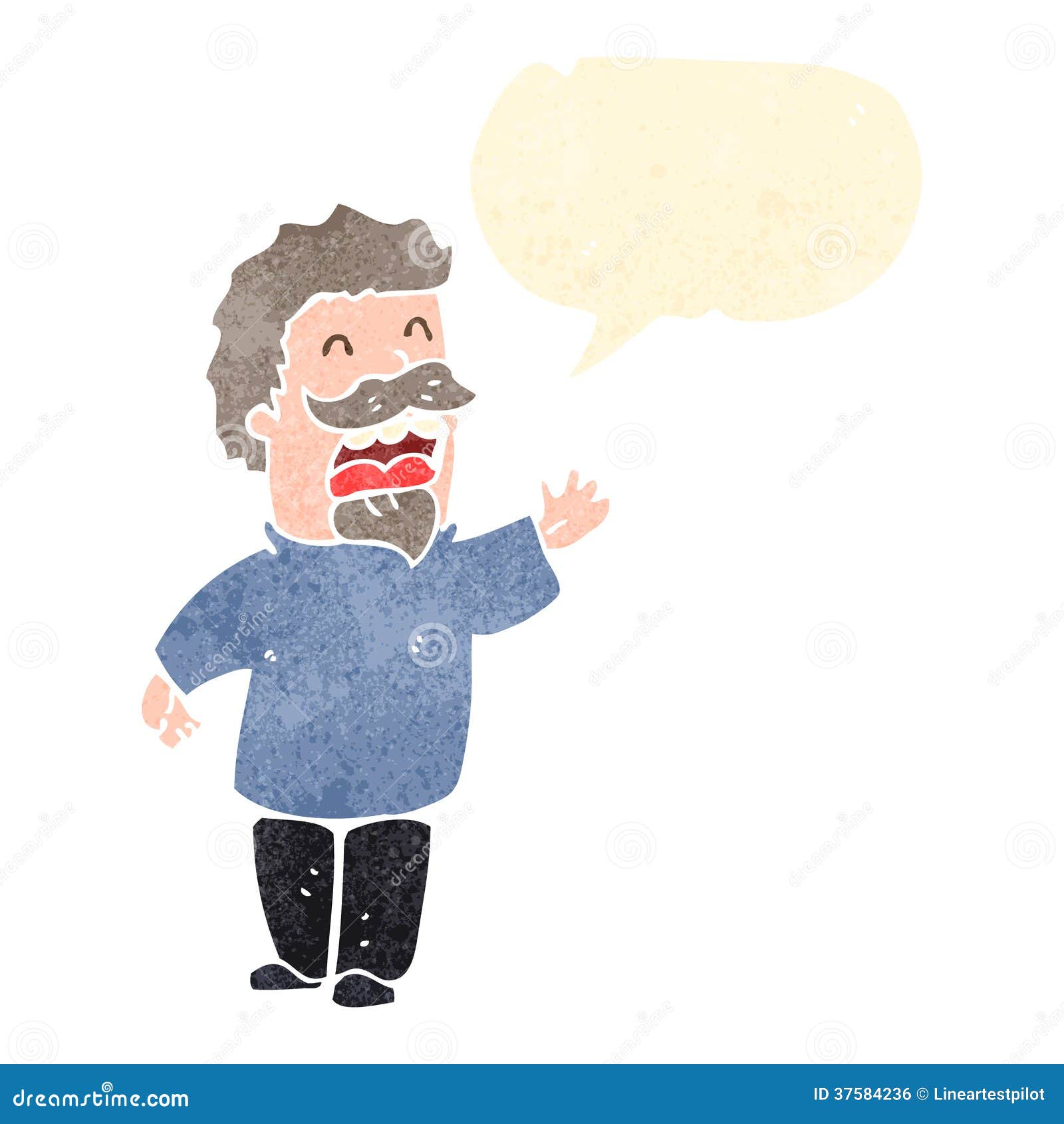 Retro cartoon talking man stock illustration. Illustration of drawing ...